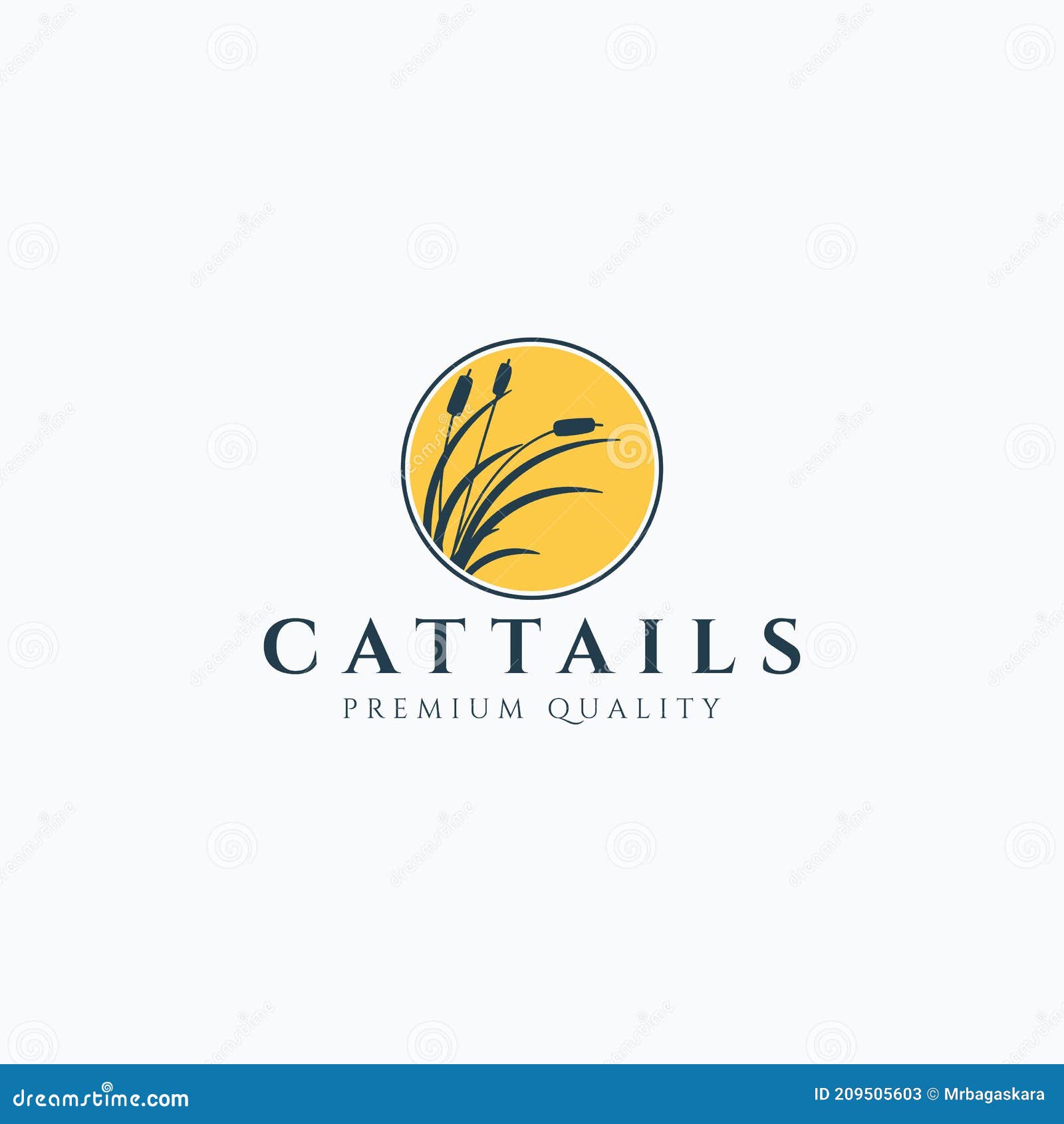 Vector Illustration of Cattails Silhouette Logo Design Stock Vector ...