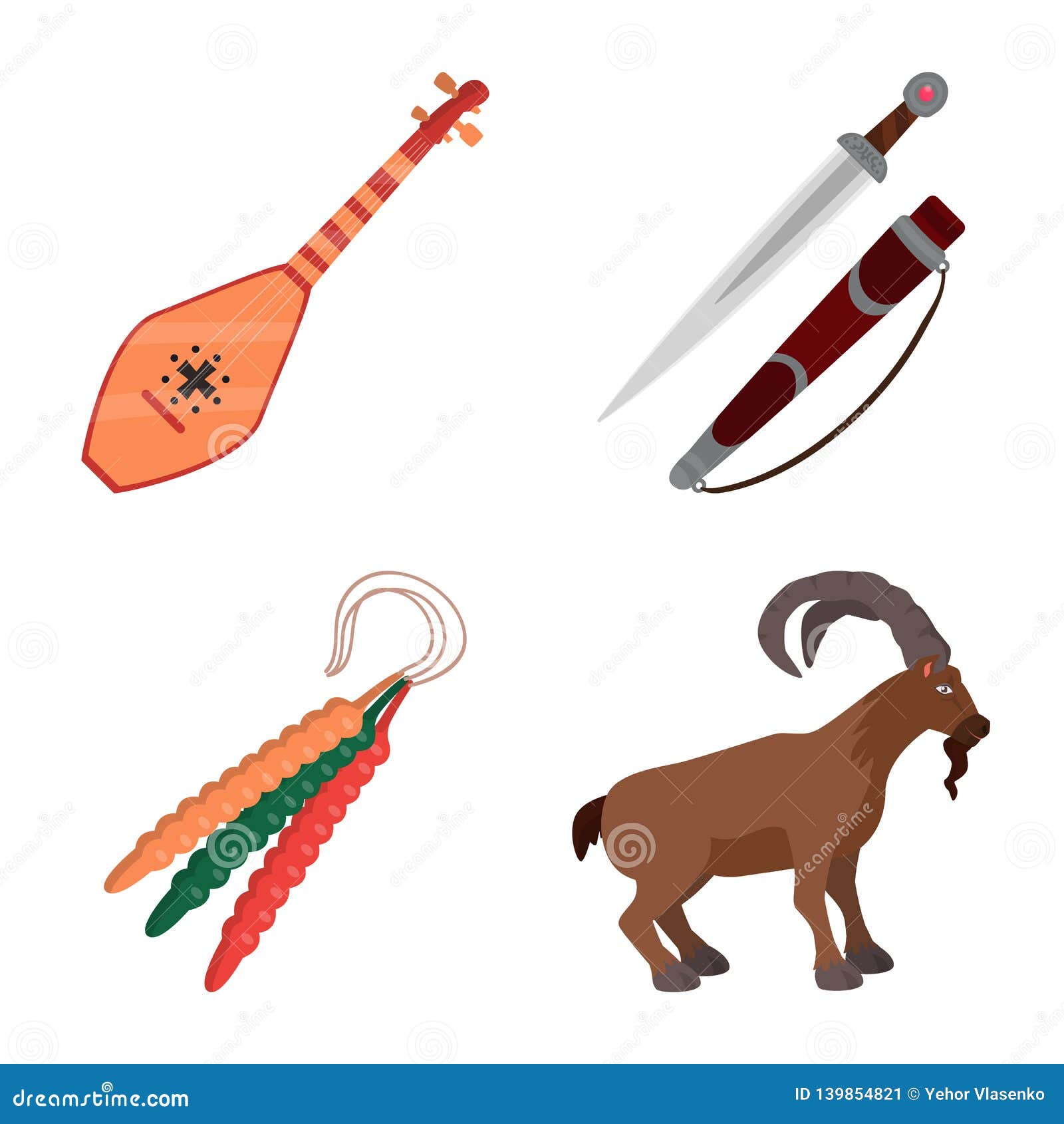 Vector Illustration of Caucasus and Traditions Icon. Set of Caucasus ...