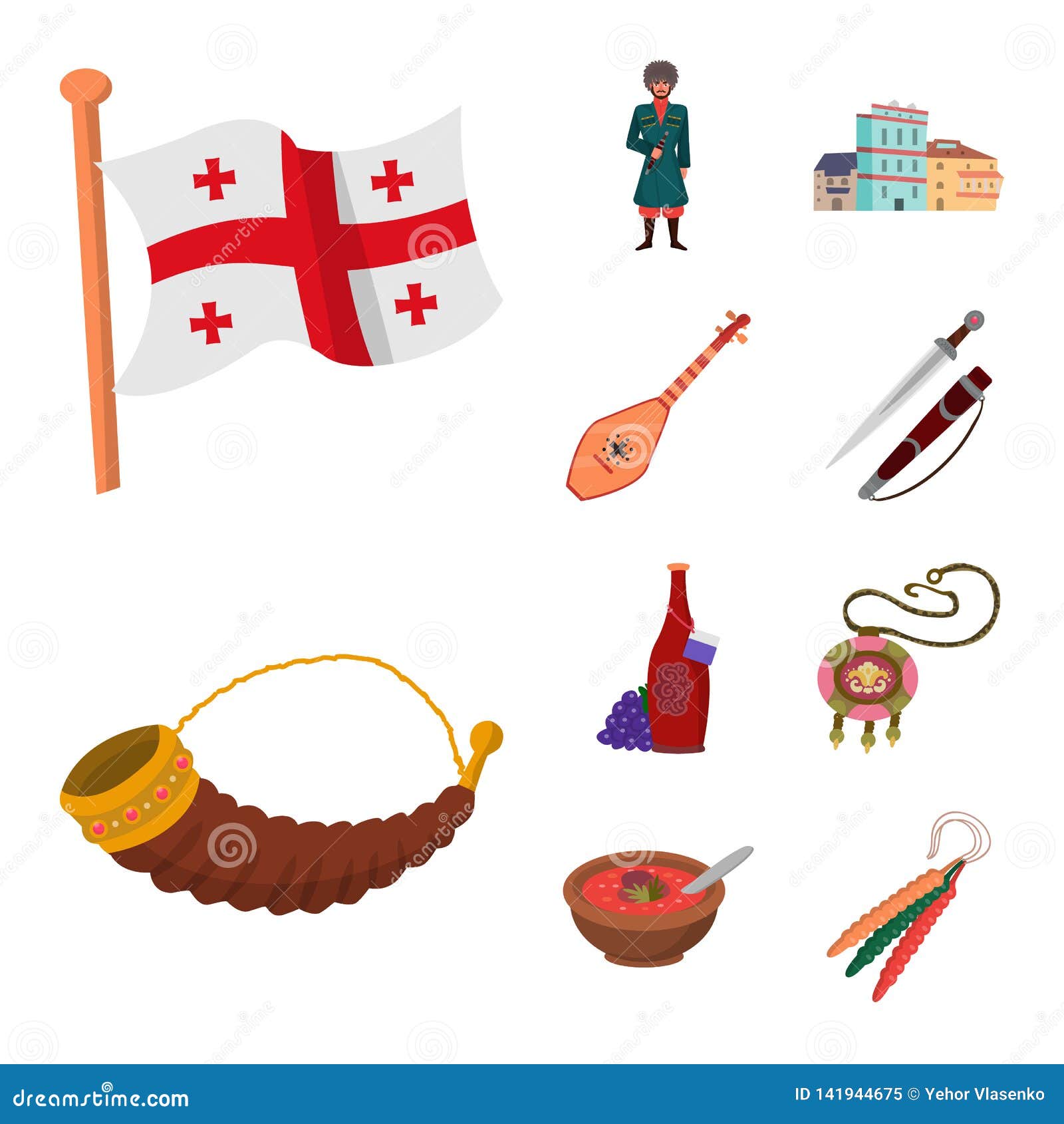 Vector Design of Caucasus and Traditions Logo. Collection of Caucasus ...