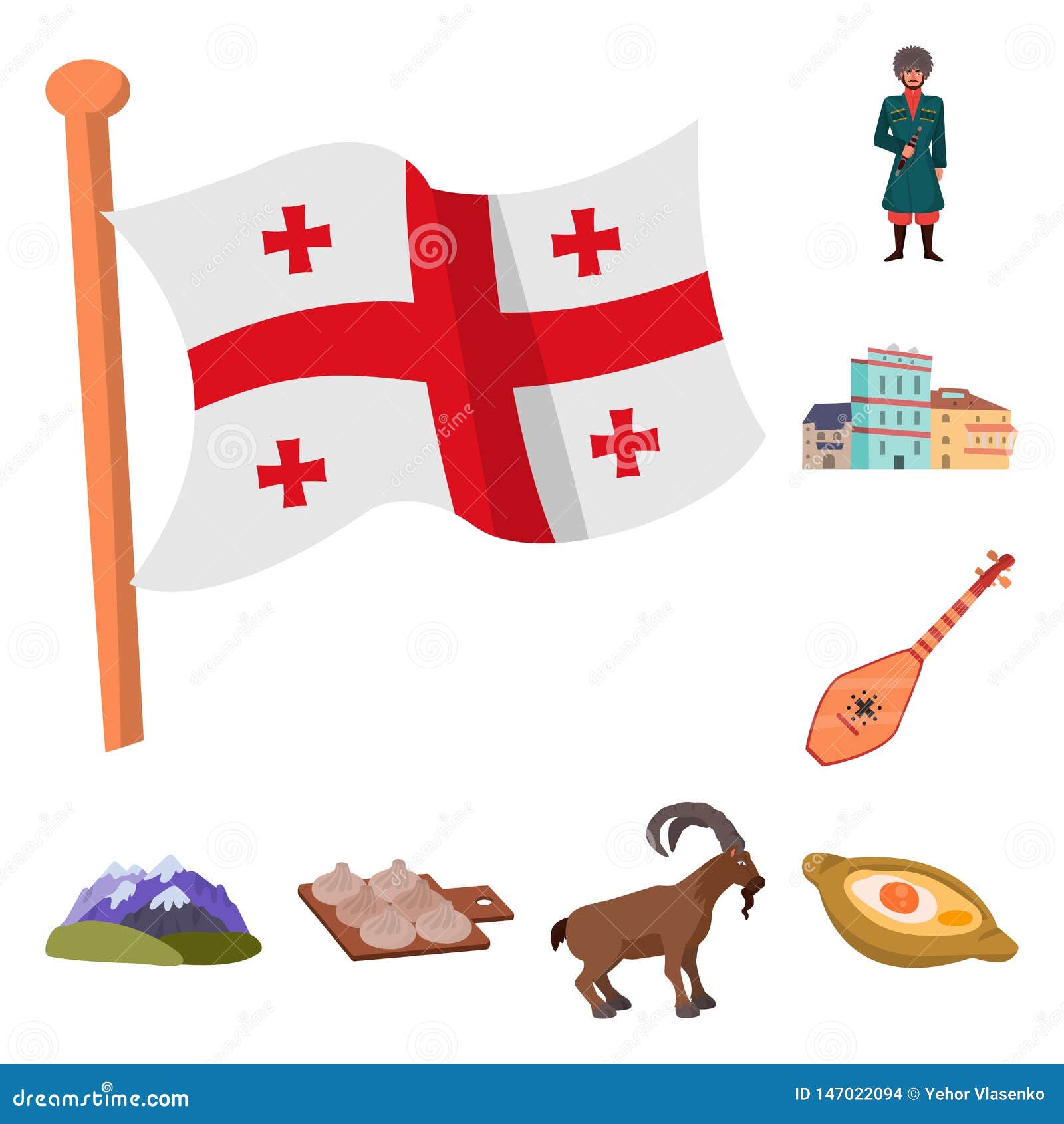 Vector Design of Caucasus and Traditions Sign. Collection of Caucasus ...