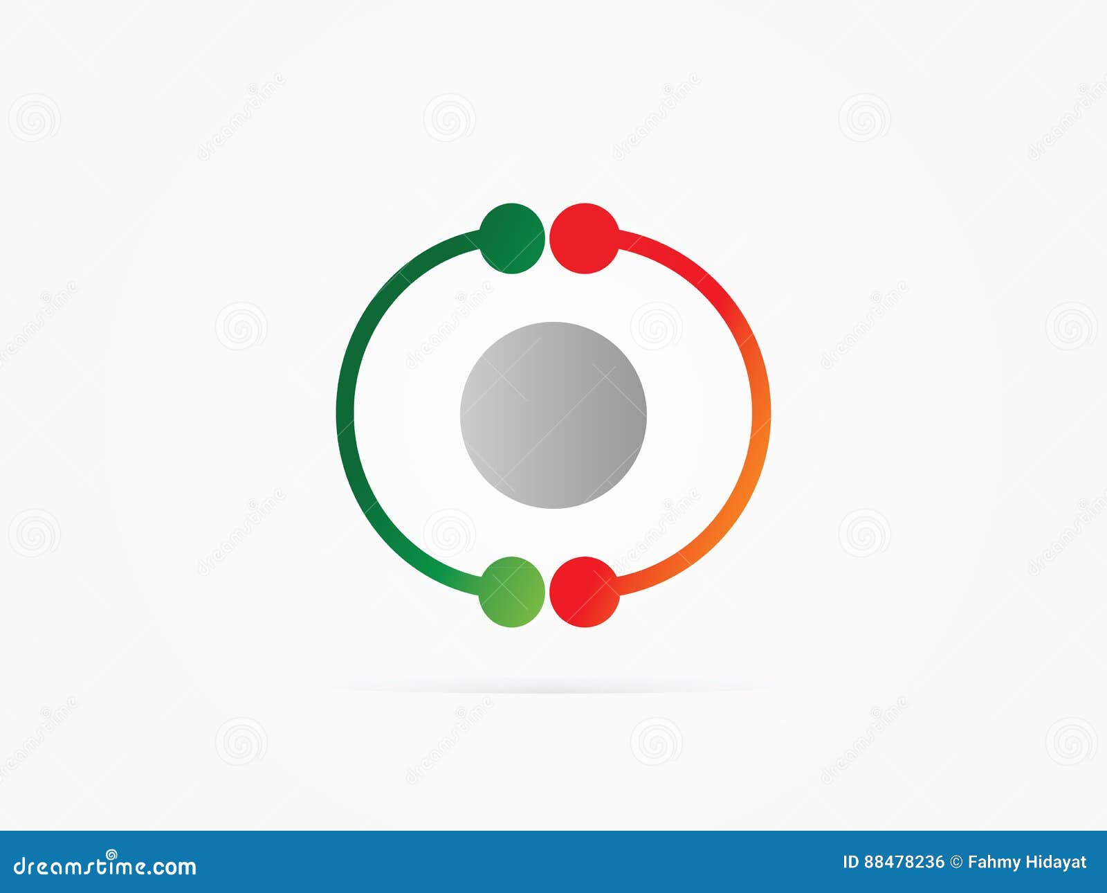 Vector Illustration CC Circle Logo with Atom Logo Stock Illustration ...