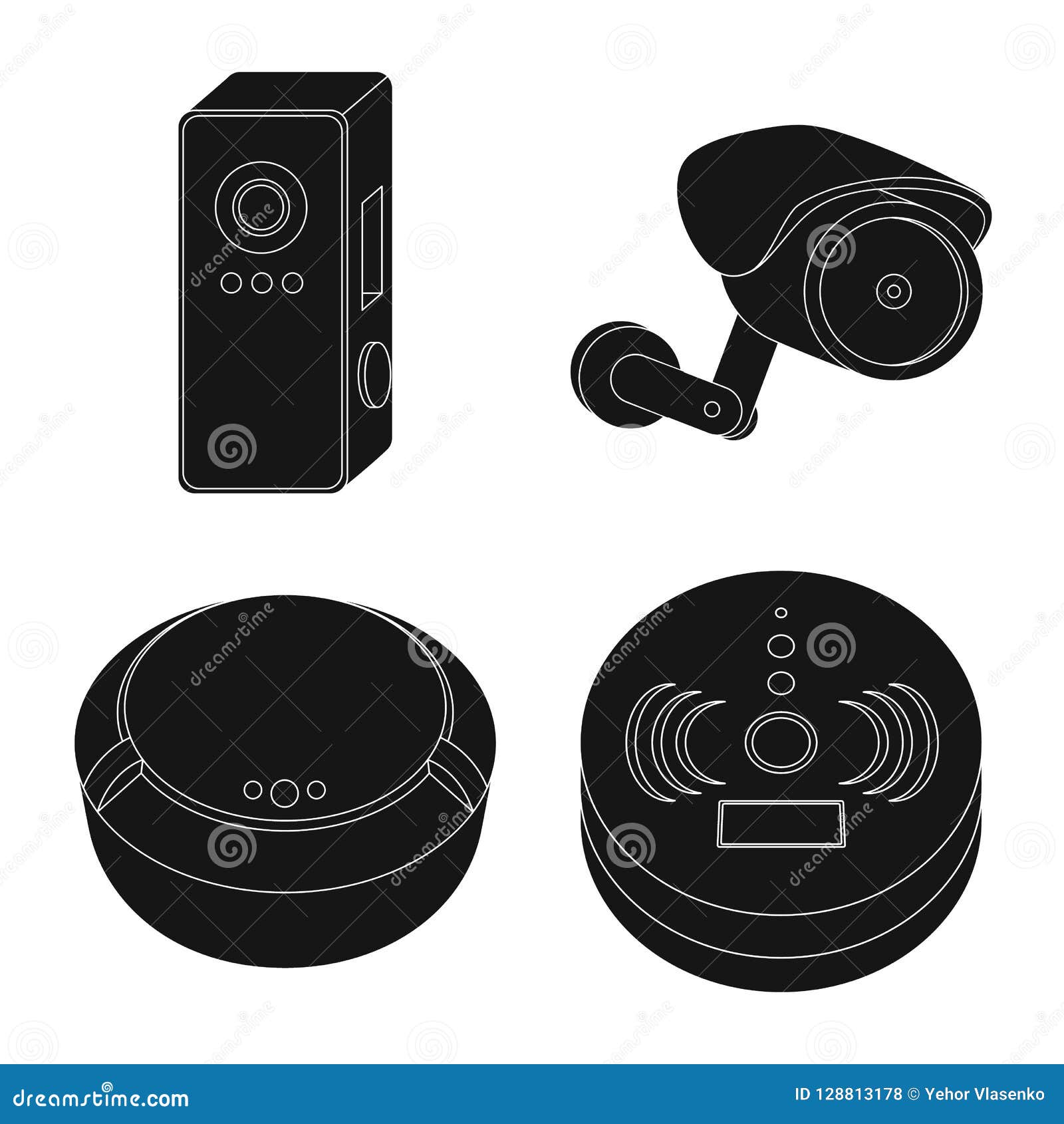 Vector Illustration of Cctv and Camera Icon. Collection of Cctv and ...