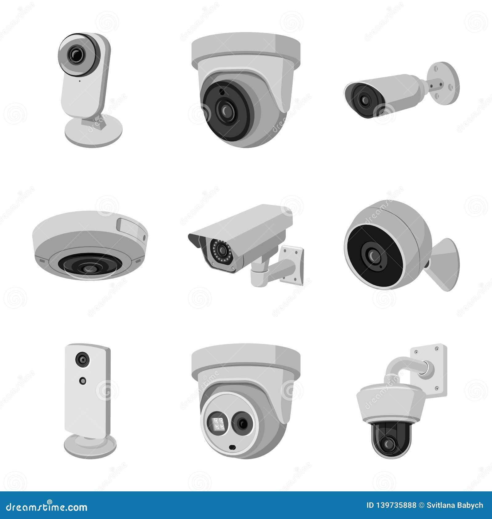 Vector Illustration of Cctv and Camera Logo. Collection of Cctv and ...