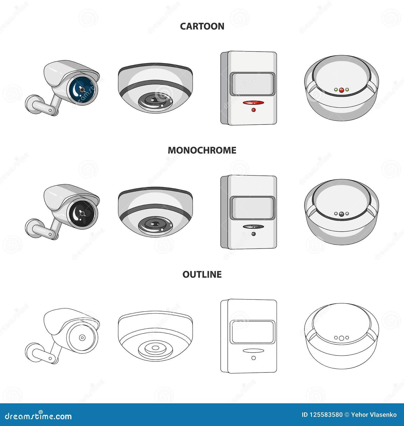 Vector Design of Cctv and Camera Sign. Set of Cctv and System Stock ...