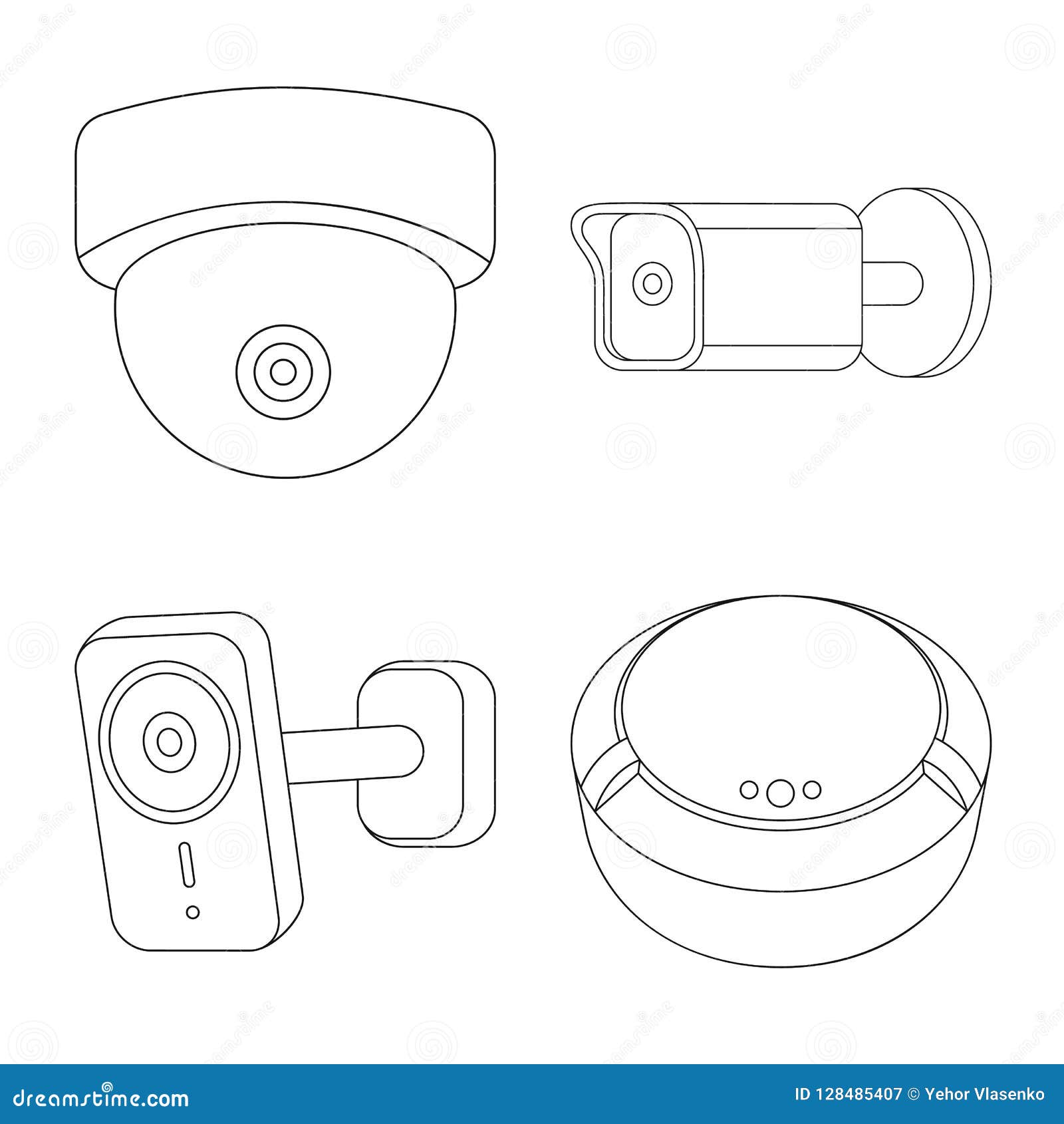 Vector Design of Cctv and Camera Sign. Set of Cctv and System Stock ...