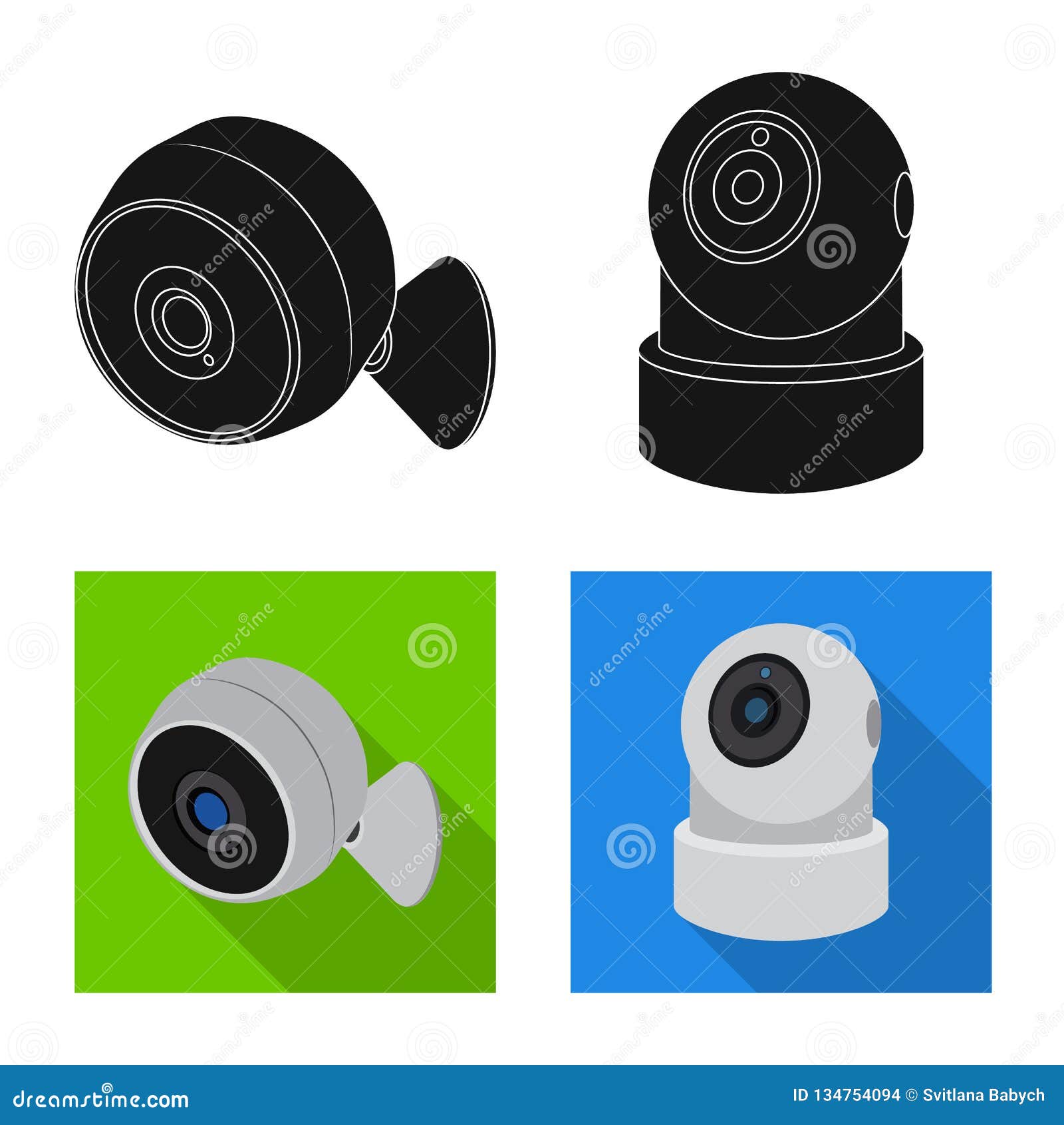 Vector Illustration of Cctv and Camera Logo. Collection of Cctv and ...