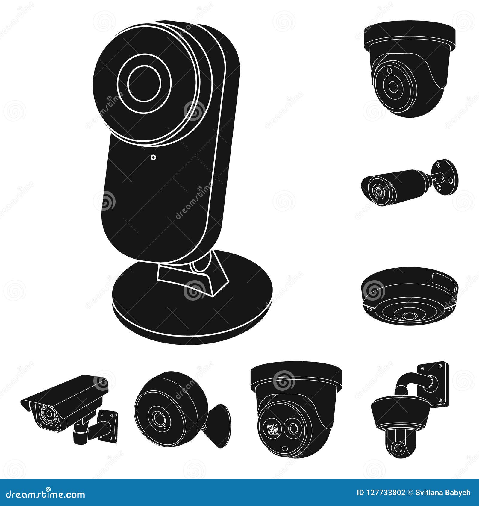 Vector Illustration of Cctv and Camera Logo. Collection of Cctv and ...