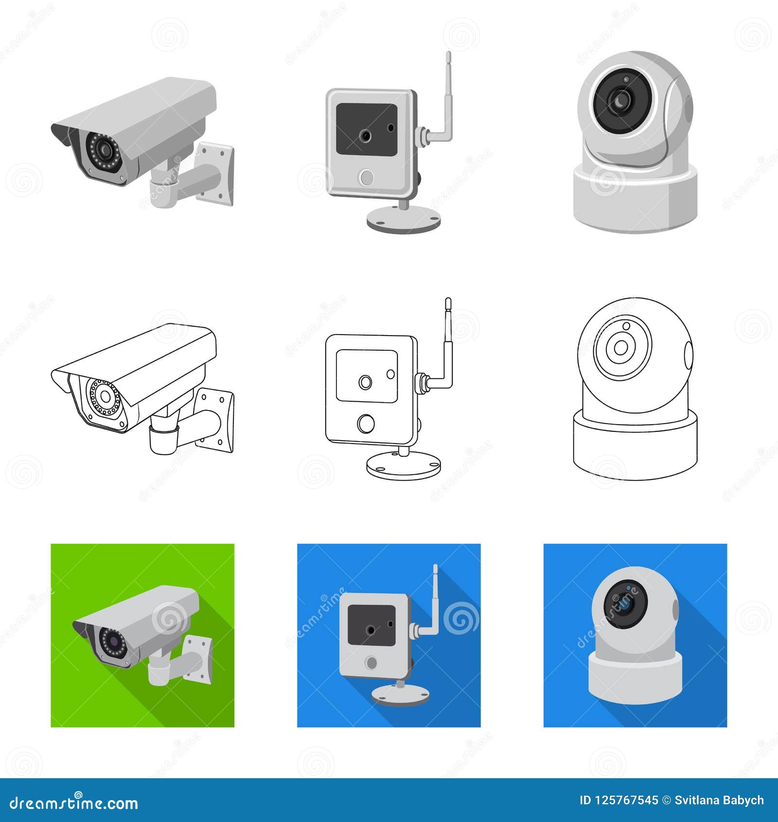 Vector Illustration of Cctv and Camera Logo. Set of Cctv and System ...