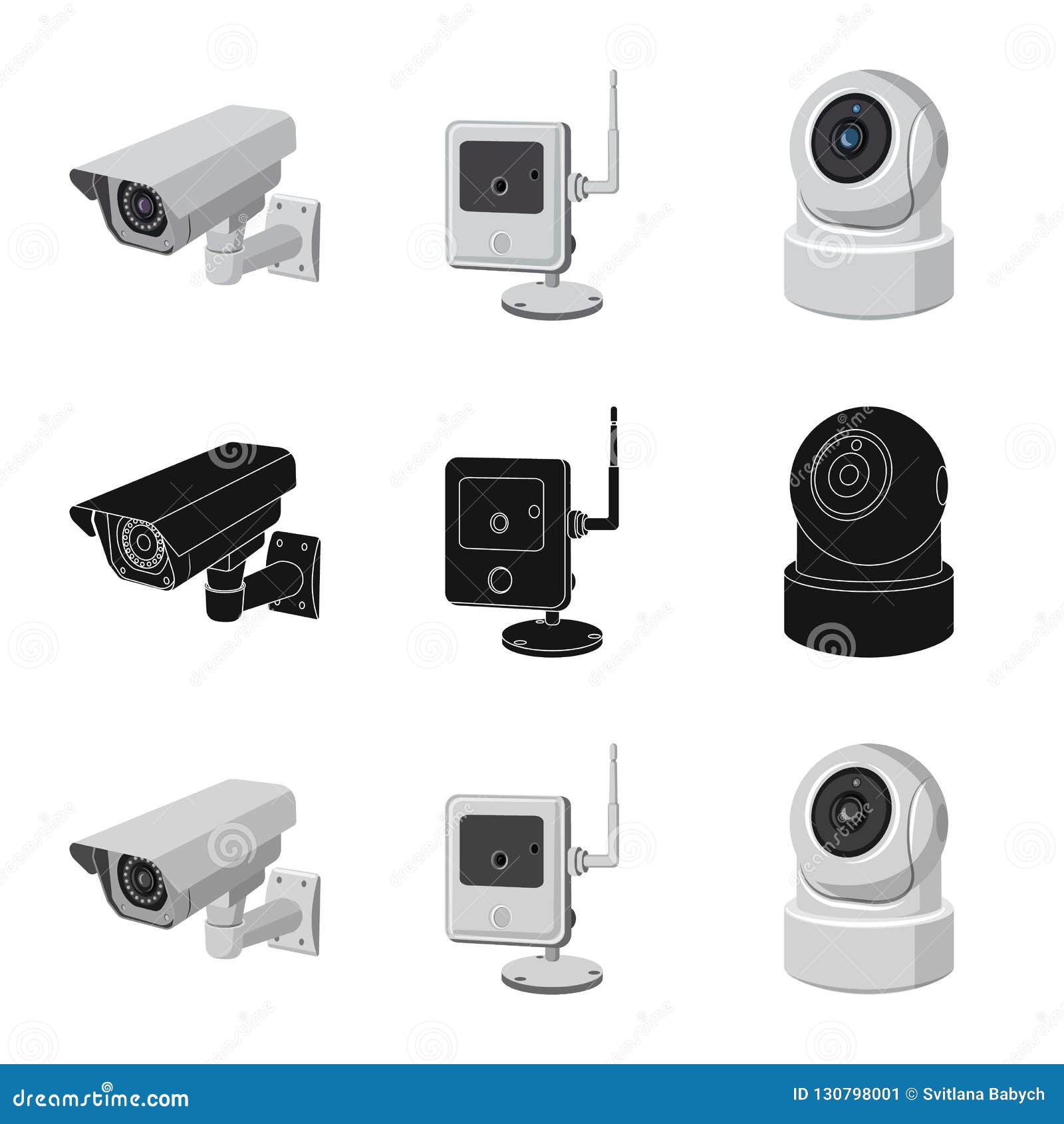 Vector Design of Cctv and Camera Sign. Collection of Cctv and System ...