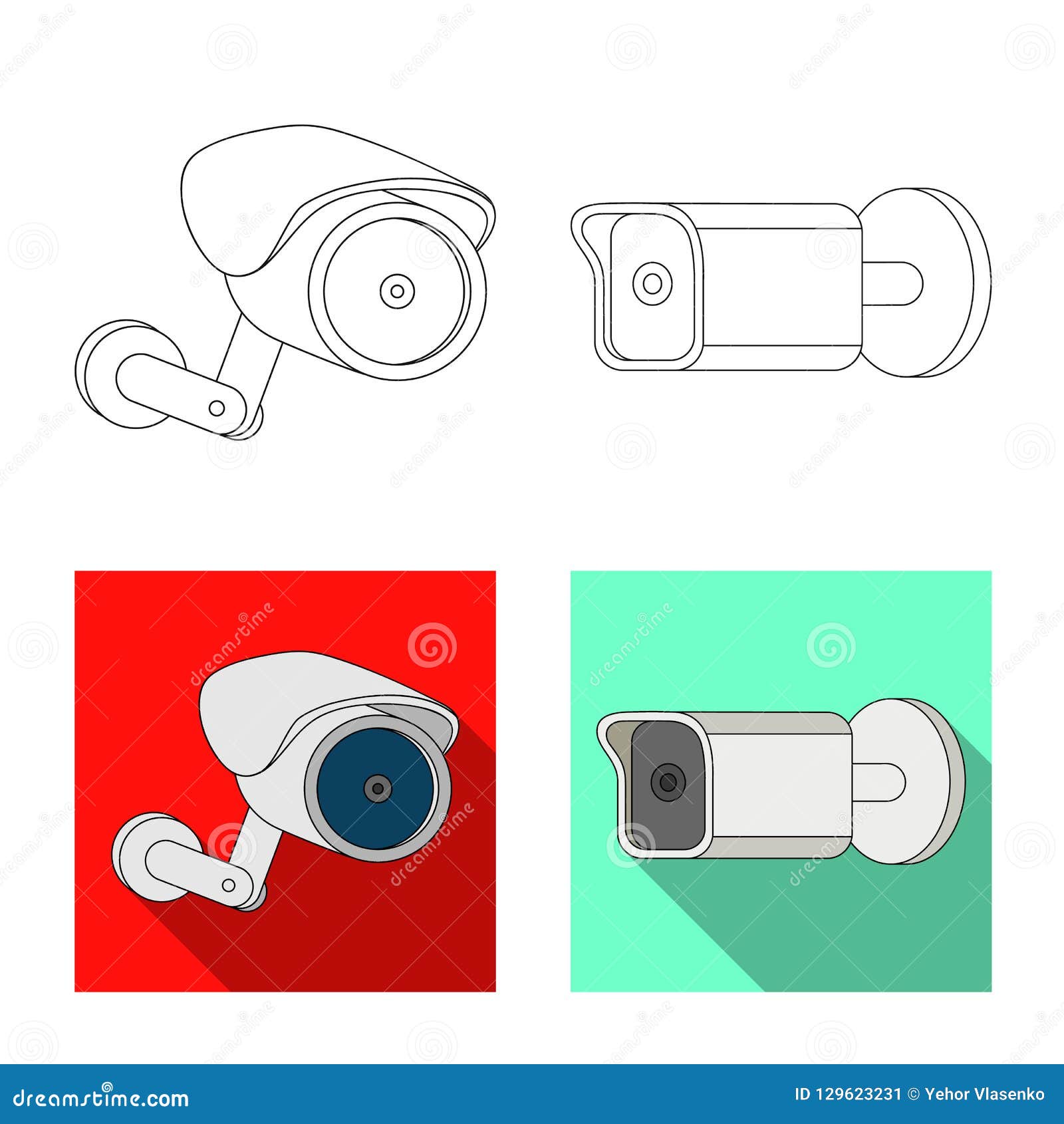 Vector Design of Cctv and Camera Sign. Collection of Cctv and System ...