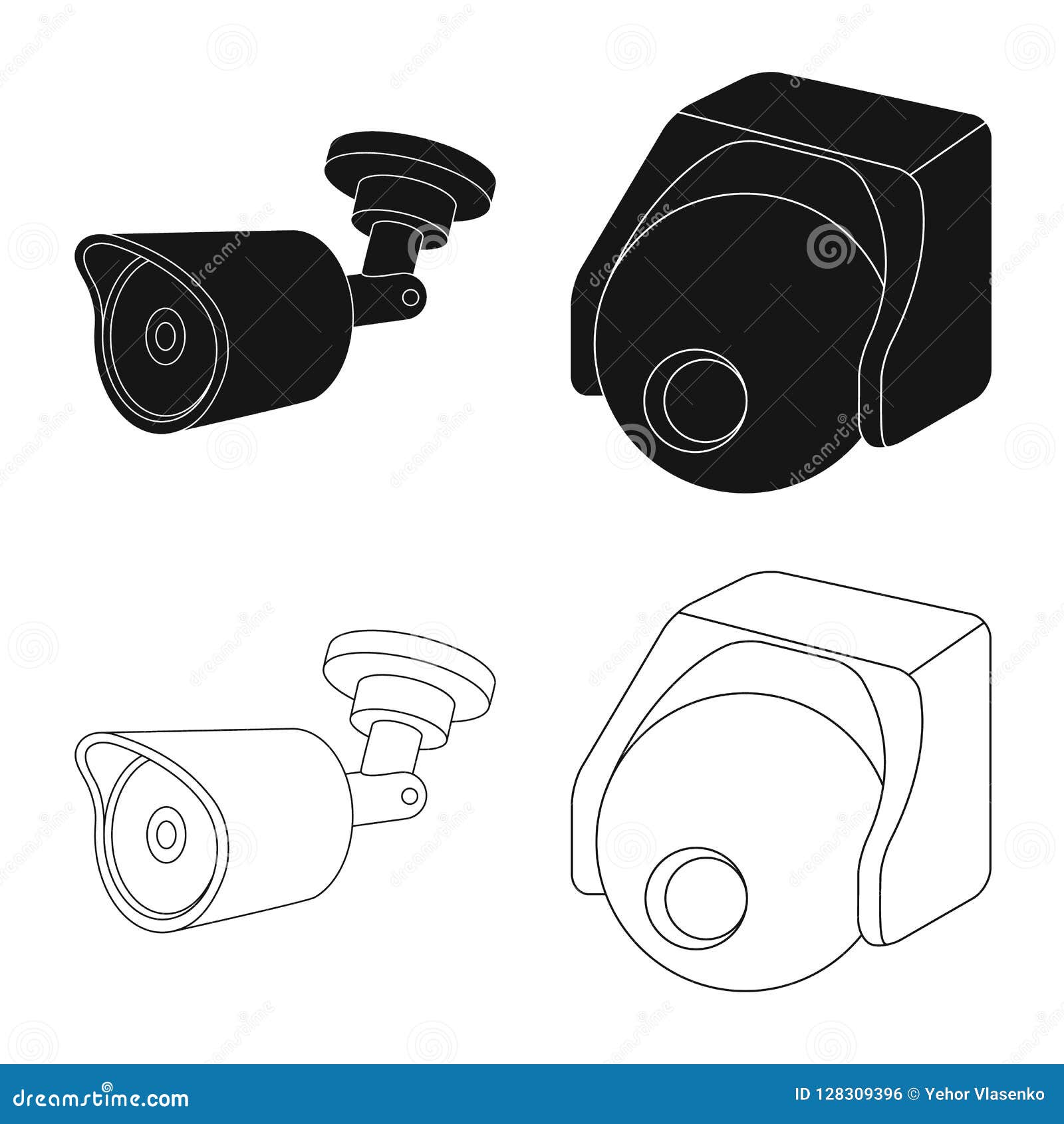Vector Design of Cctv and Camera Symbol. Set of Cctv and System Stock ...