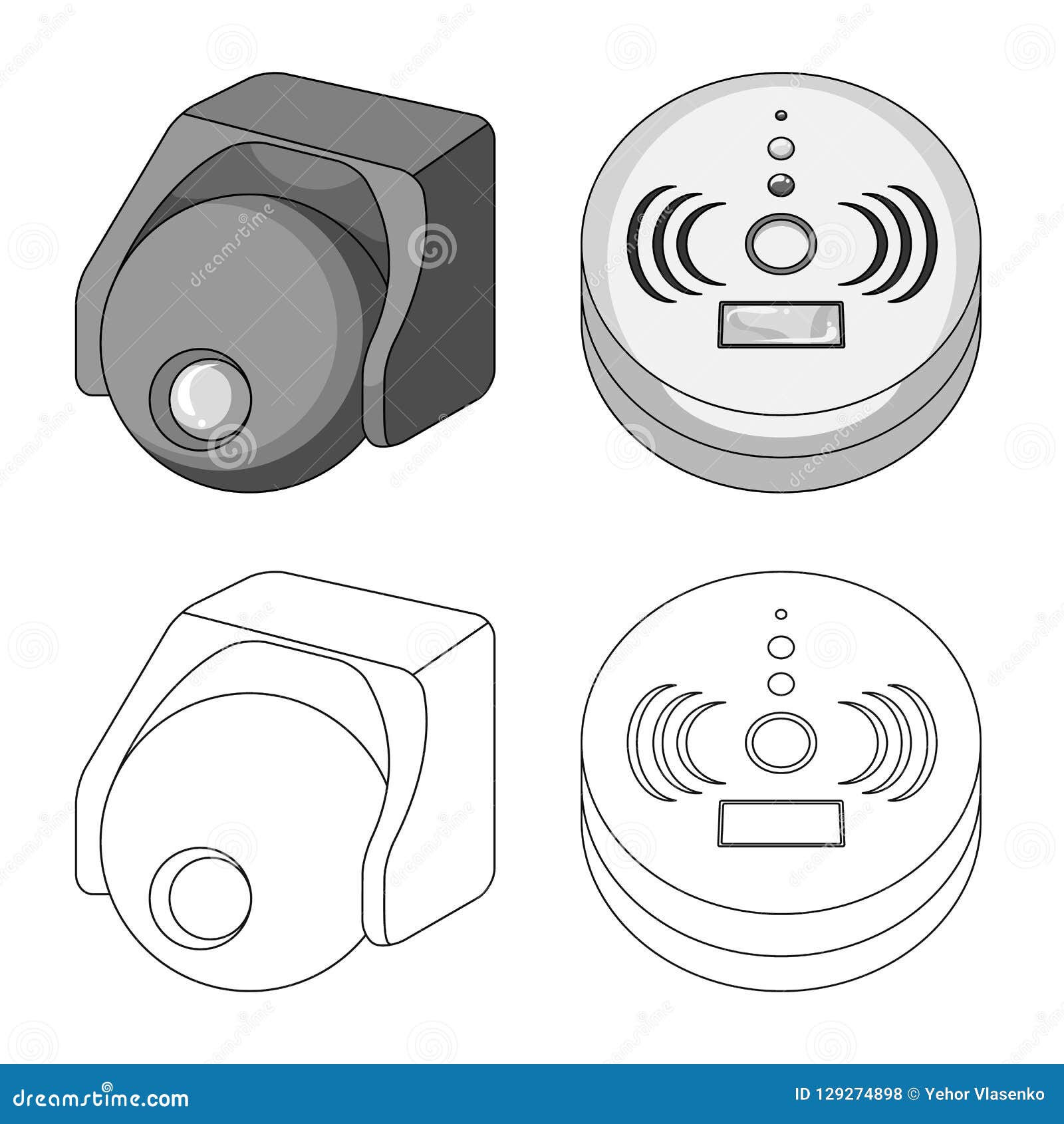 Vector Design of Cctv and Camera Symbol. Set of Cctv and System Stock ...