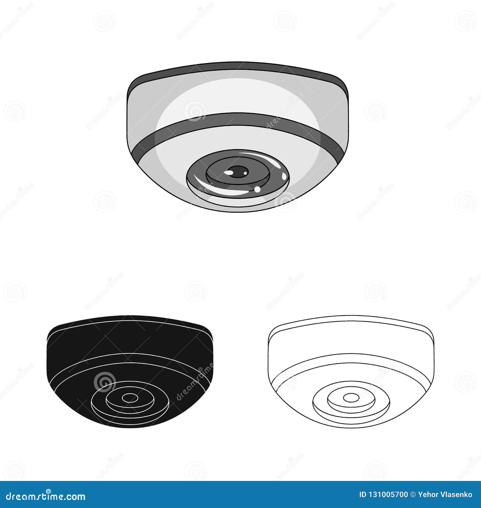 Vector Illustration of Cctv and Camera Sign. Set of Cctv and System ...