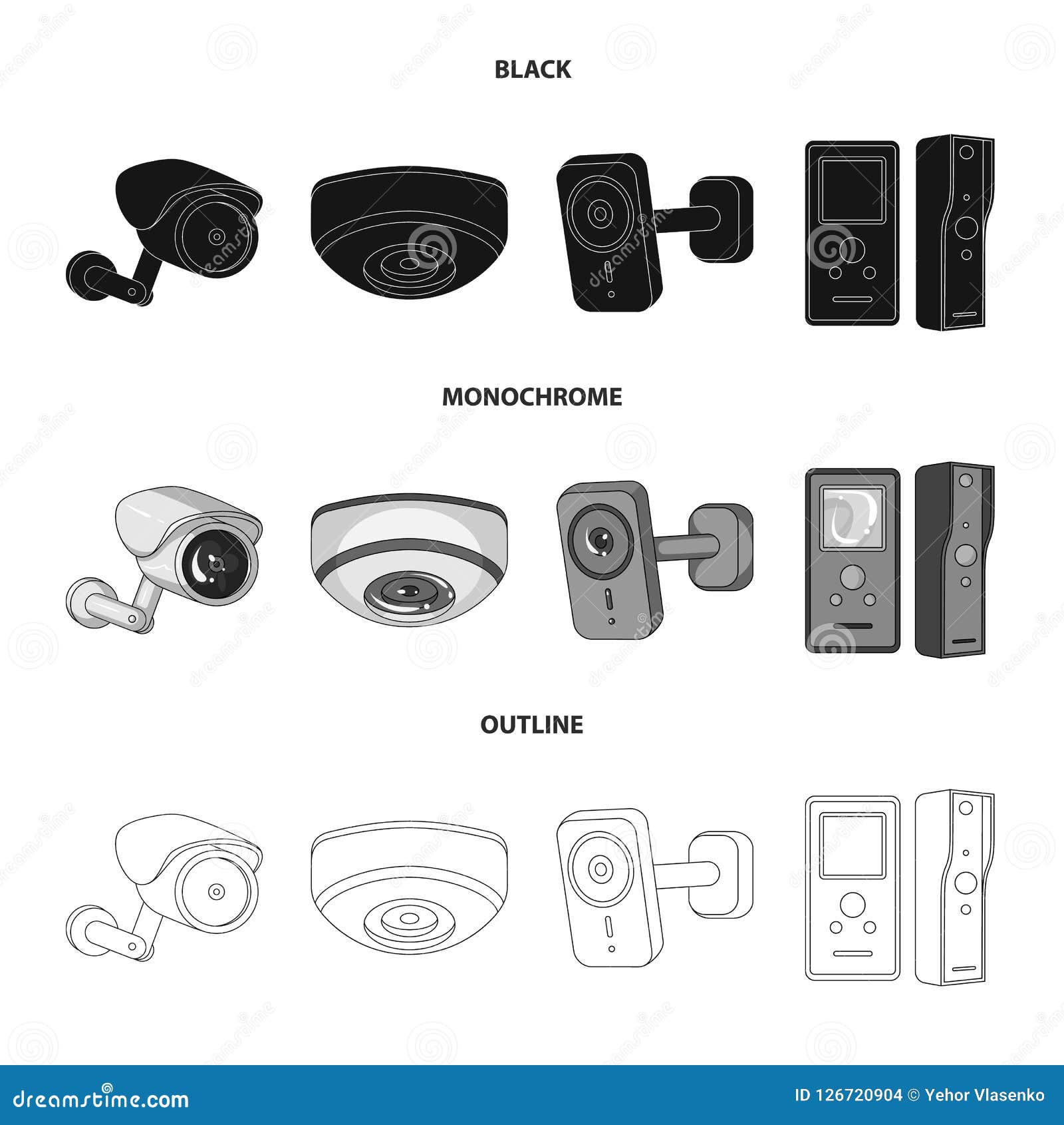 Vector Design of Cctv and Camera Symbol. Collection of Cctv and System ...
