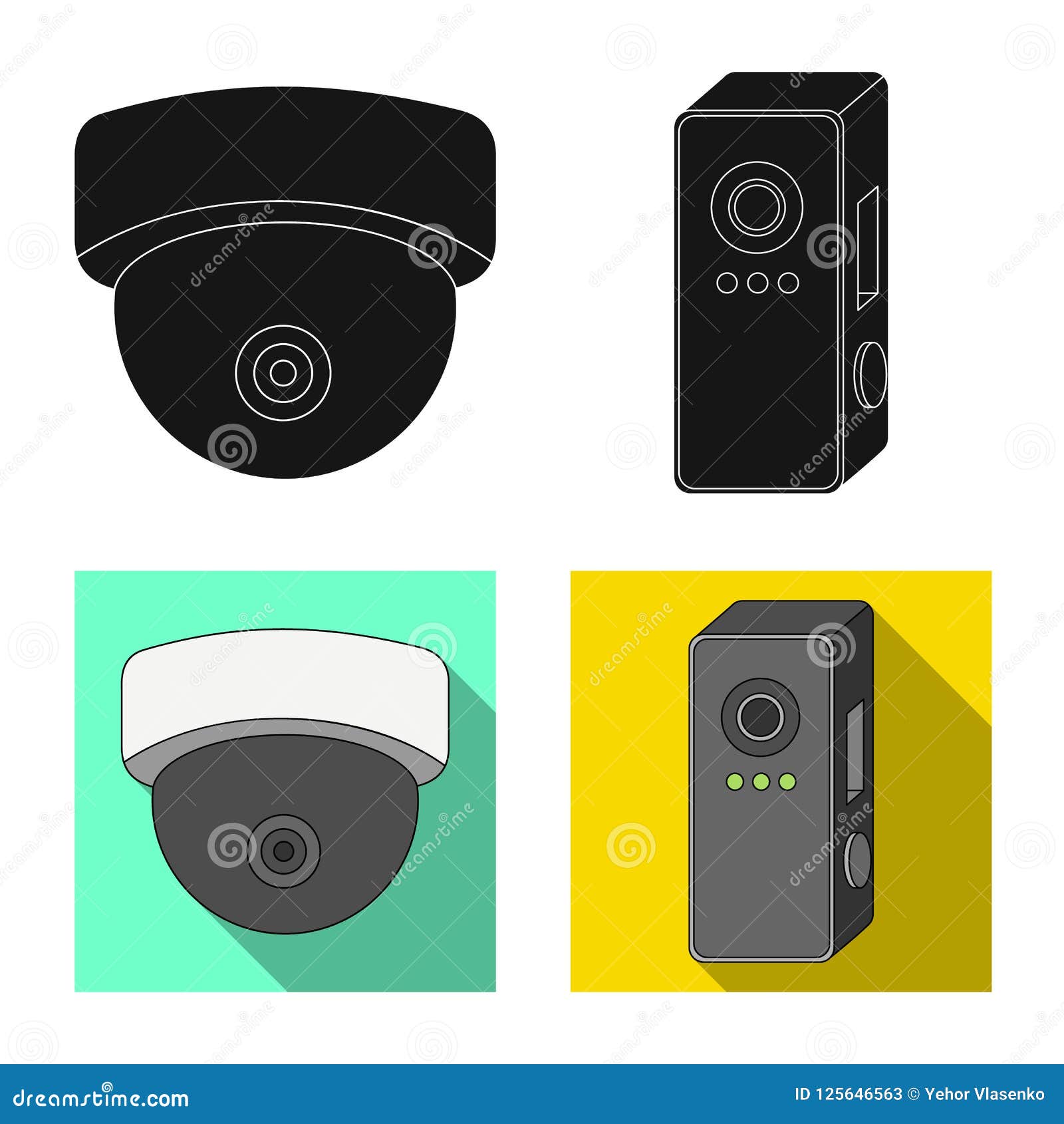 Vector Design of Cctv and Camera Symbol. Collection of Cctv and System ...