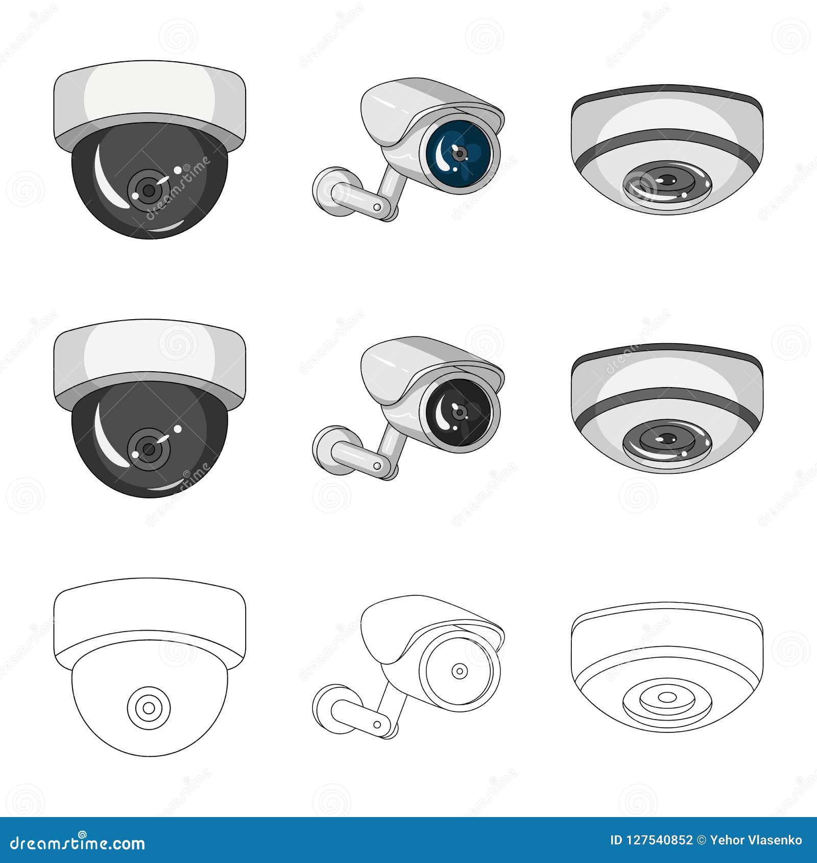 Vector Design of Cctv and Camera Symbol. Collection of Cctv and System ...