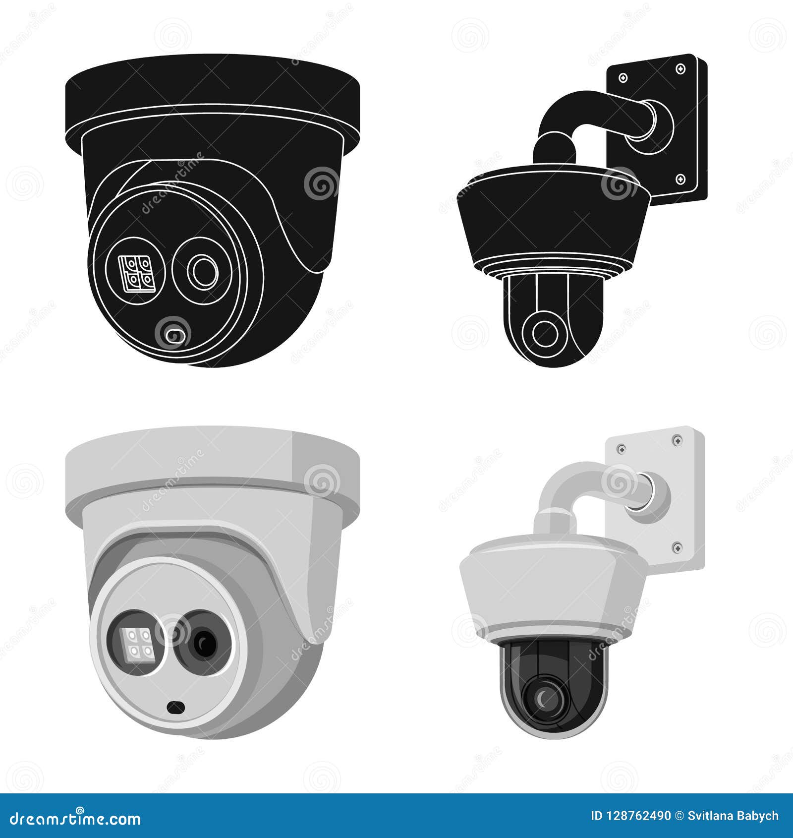 Vector Design of Cctv and Camera Symbol. Collection of Cctv and System ...