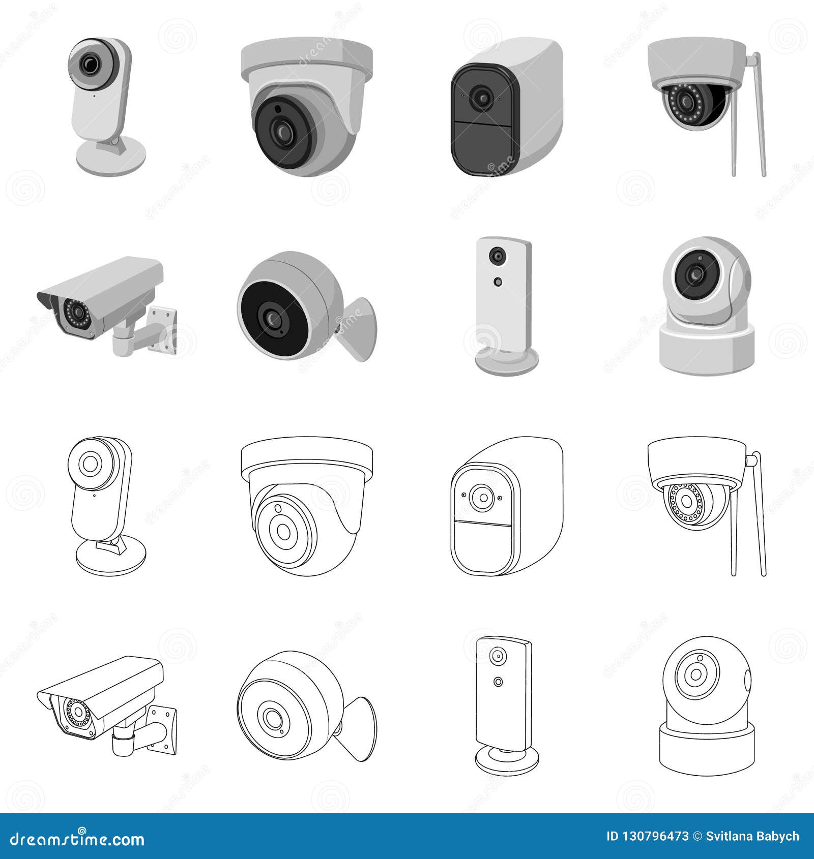 Vector Design of Cctv and Camera Symbol. Collection of Cctv and System ...