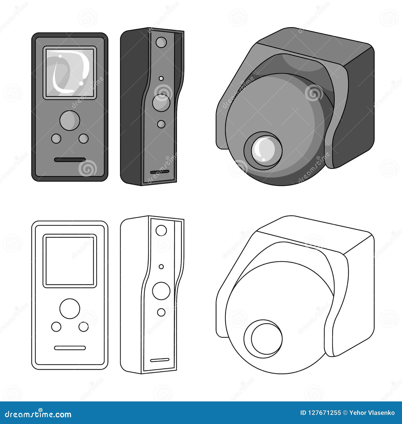 Vector Design of Cctv and Camera Symbol. Collection of Cctv and System ...