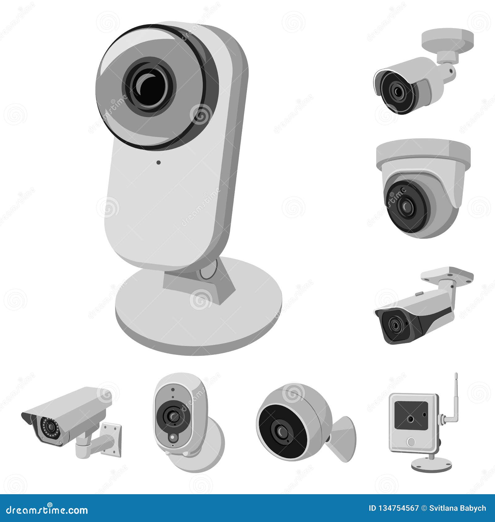 Vector Design of Cctv and Camera Icon. Set of Cctv and System Stock ...