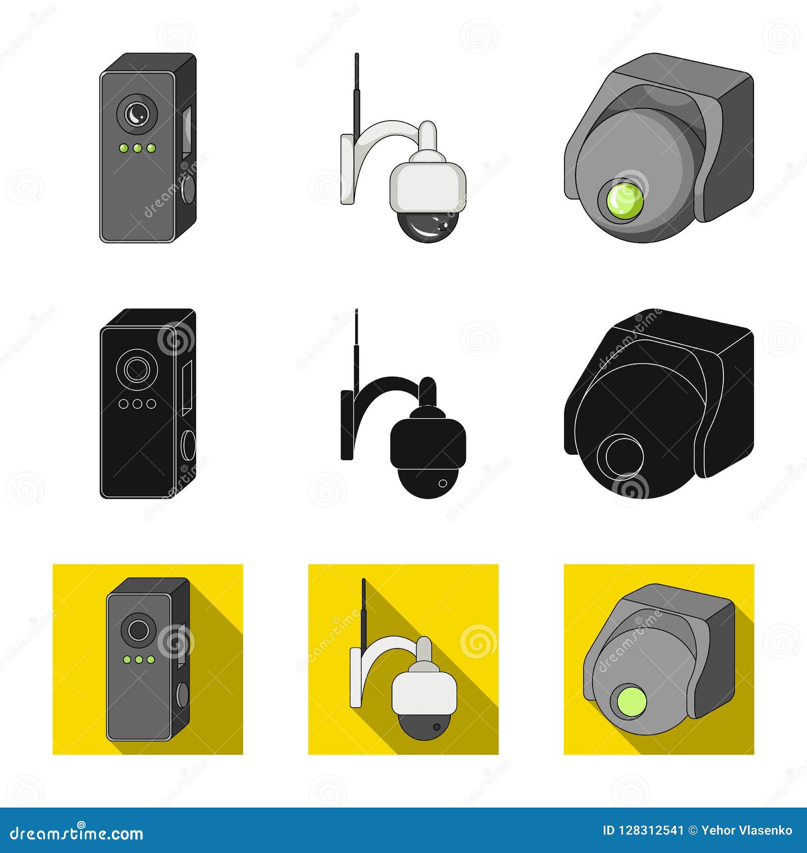 Vector Design of Cctv and Camera Icon. Collection of Cctv and System ...
