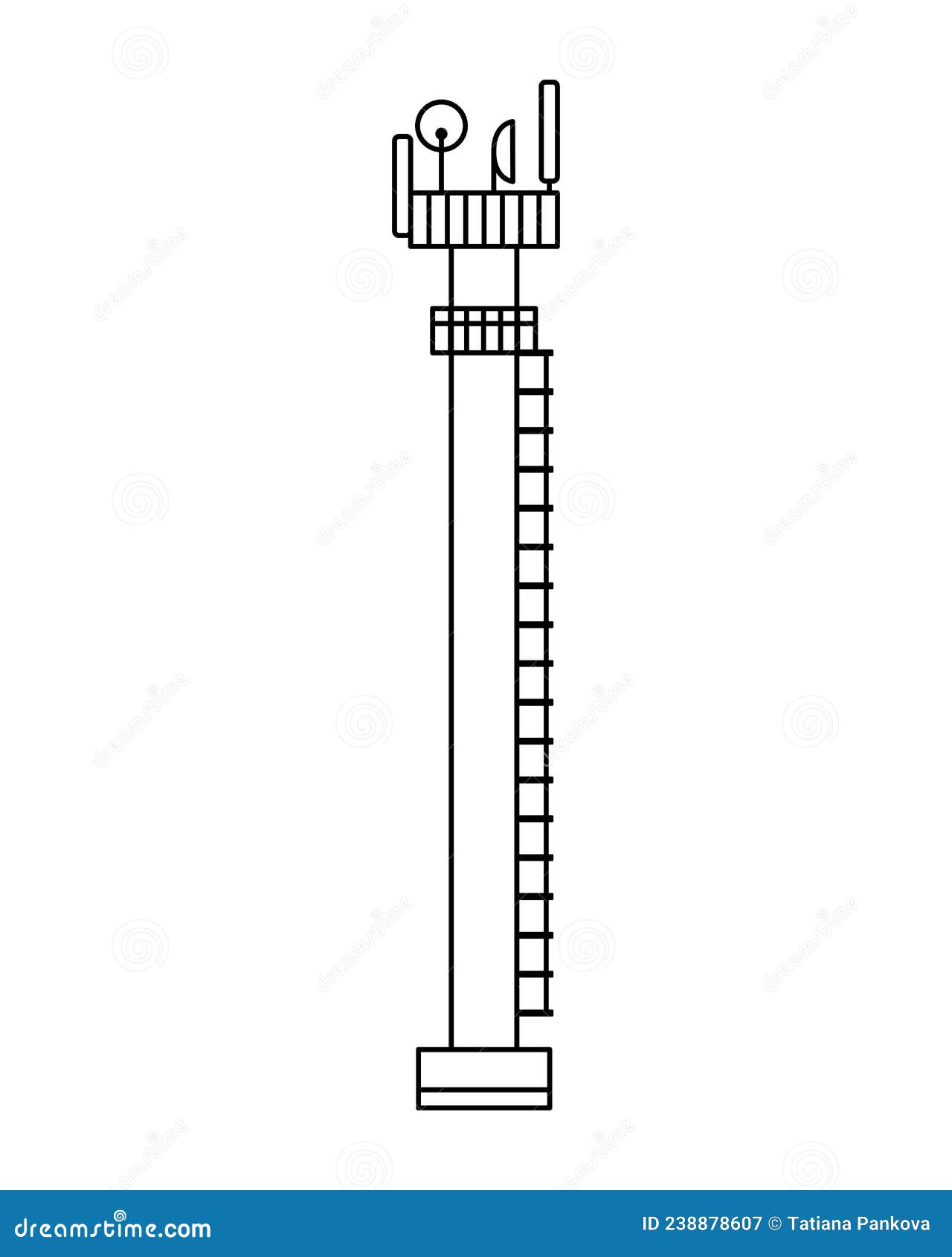 Vector Illustration of a Cellular Communication Tower in the Form of a ...