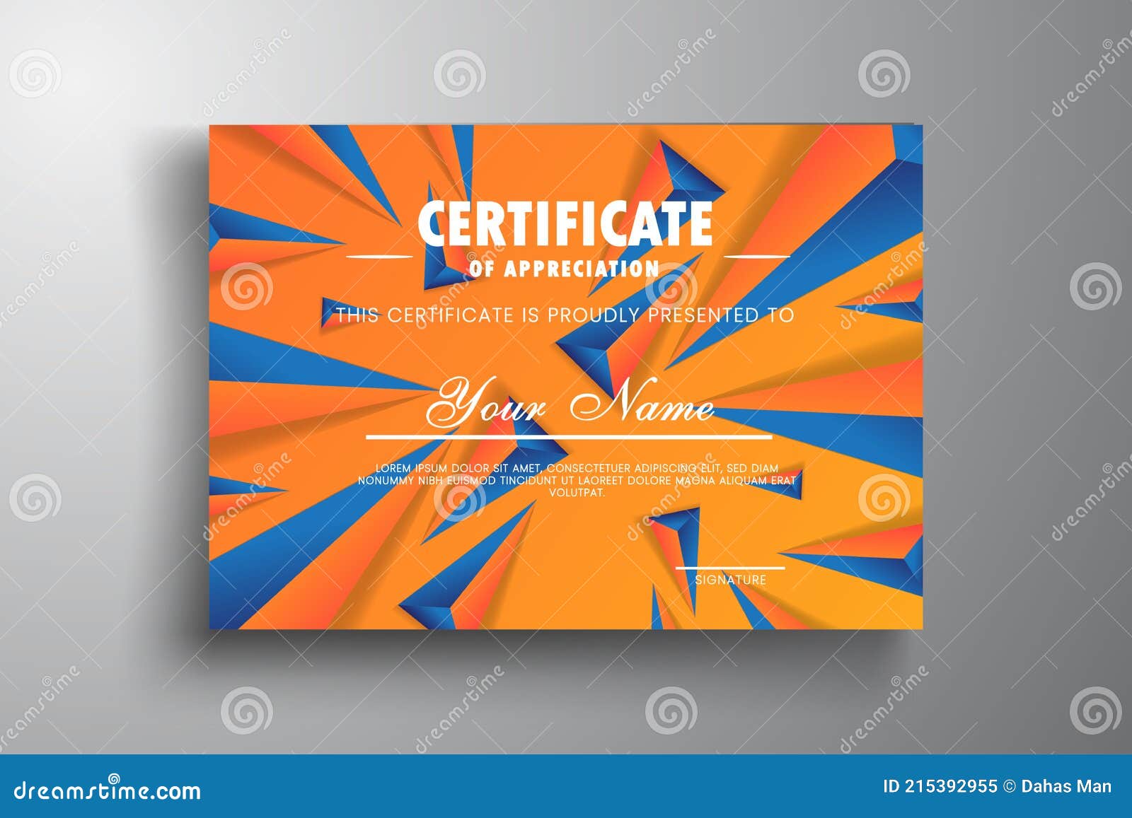 Vector Illustration of Certificate Template with Modern Abstract ...