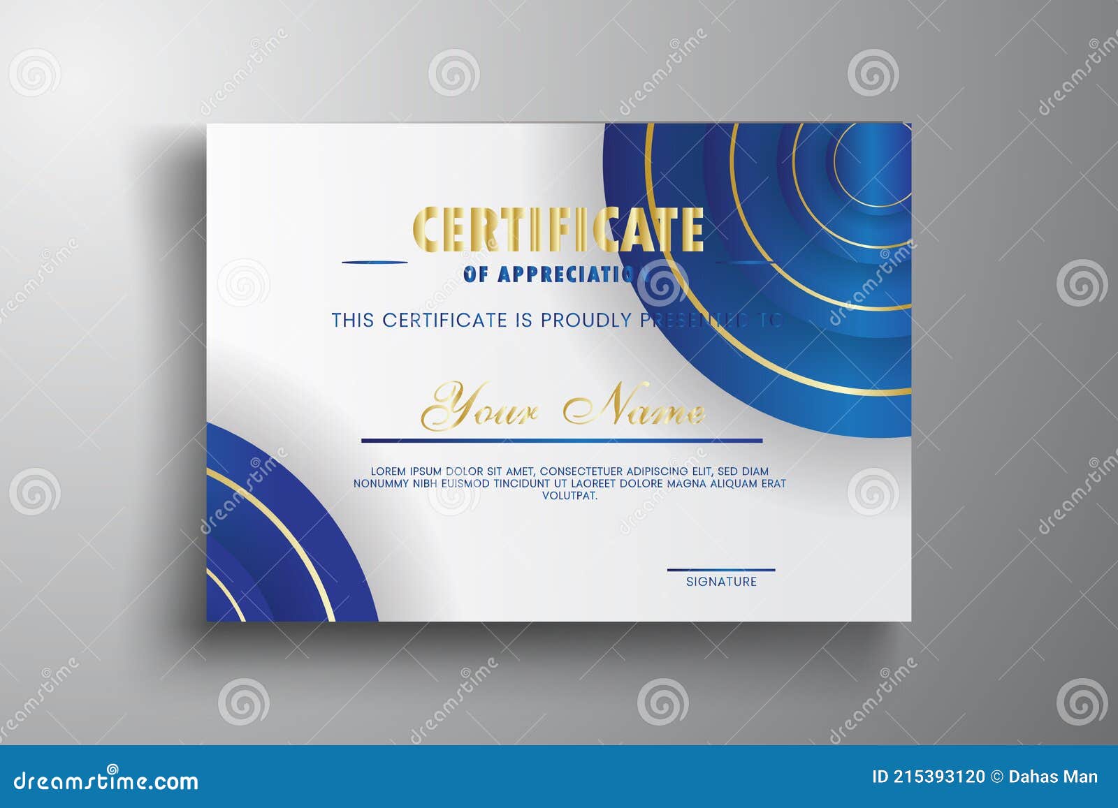 Vector Illustration of Certificate Template with Modern Abstract ...