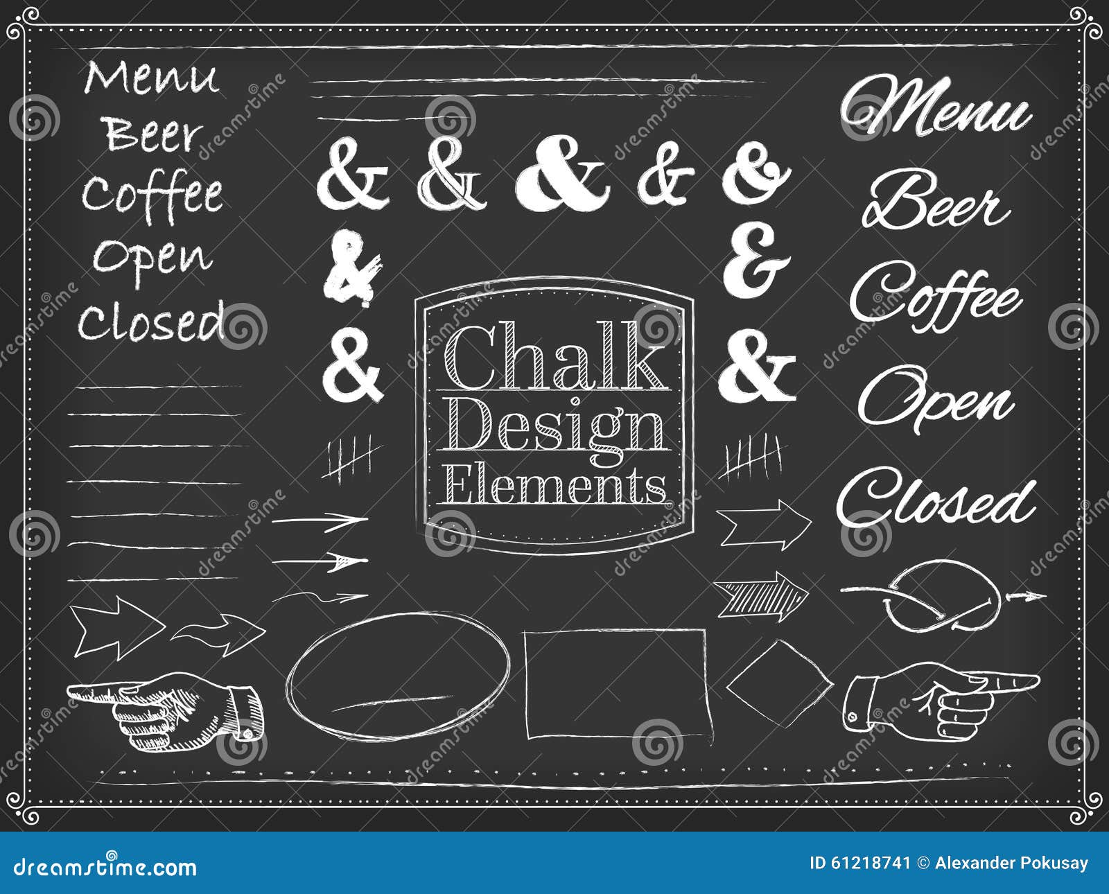 Vector Illustration Chalk Design Elements Stock Vector - Illustration ...