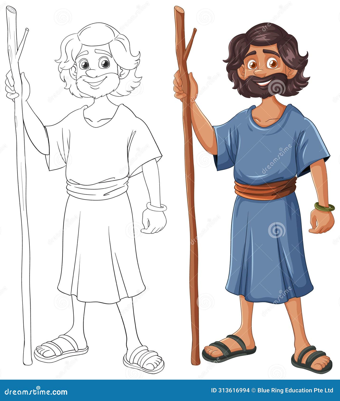 A Character, before and after Coloring Stock Vector - Illustration of ...