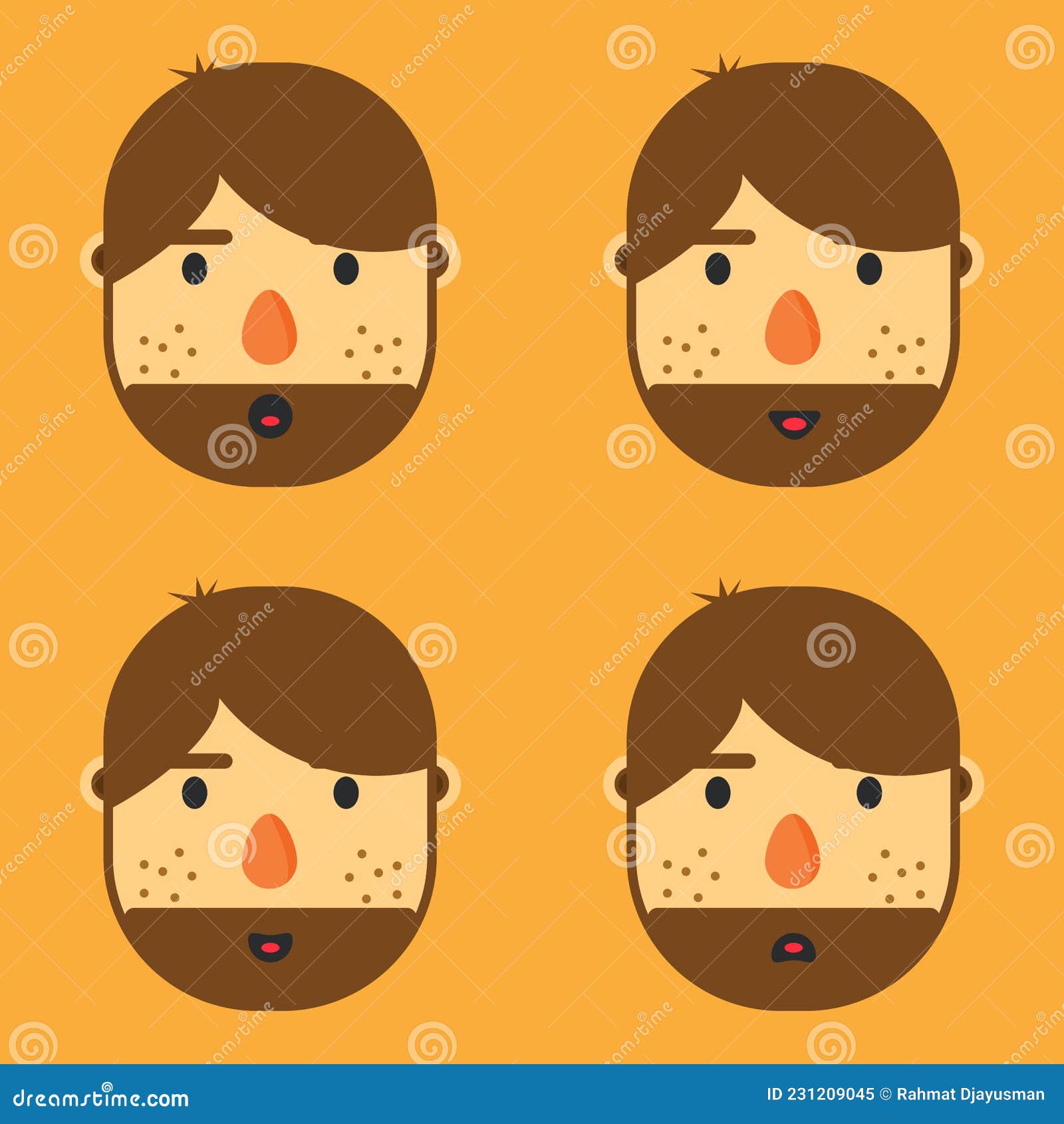 Character Design Illustration of Men Faces Stock Vector - Illustration ...