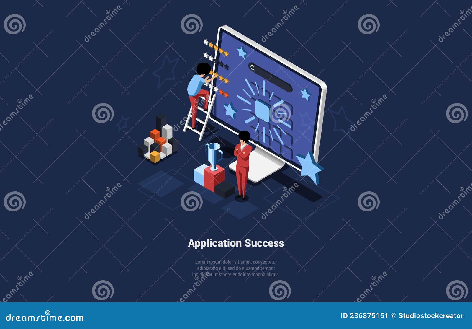 Vector Illustration with Characters, Cartoon 3D Style, Isometric ...