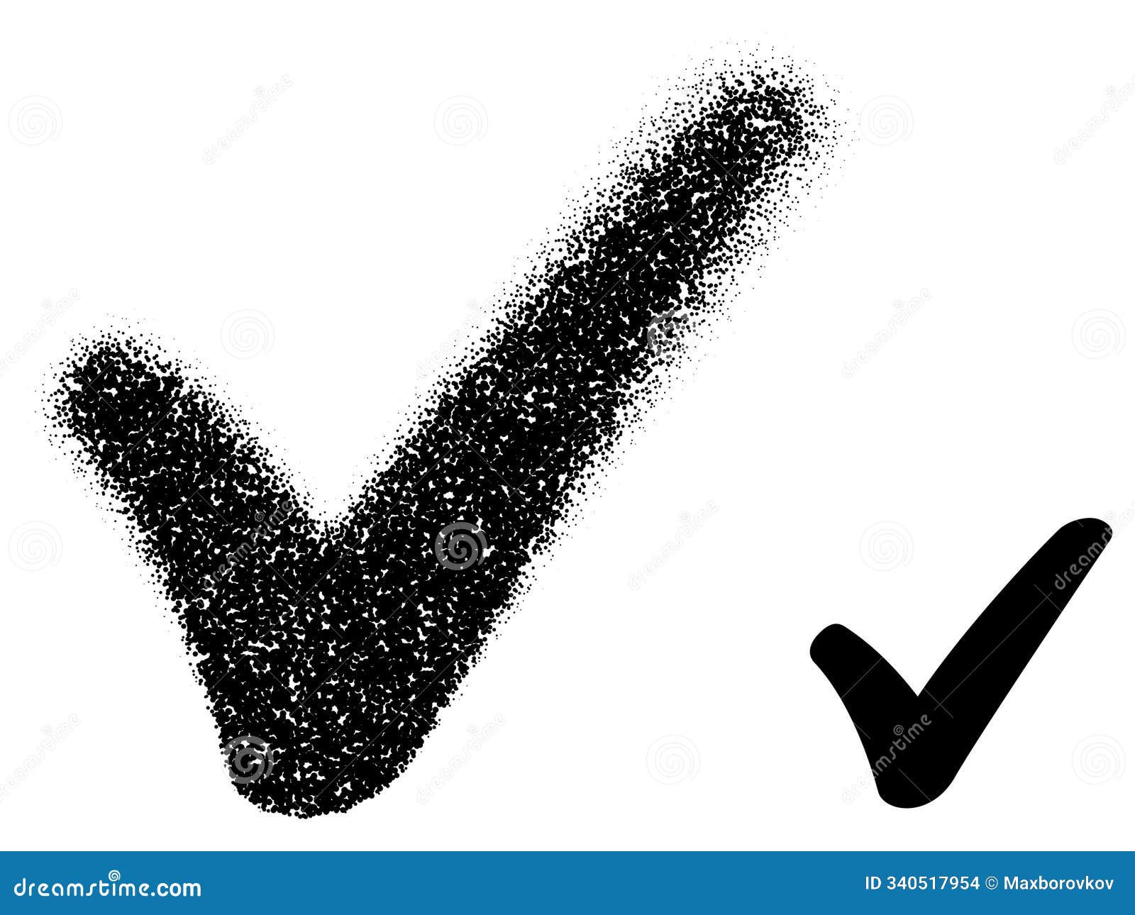 Checkmark Symbol with Stippling Texture Effect Stock Illustration ...