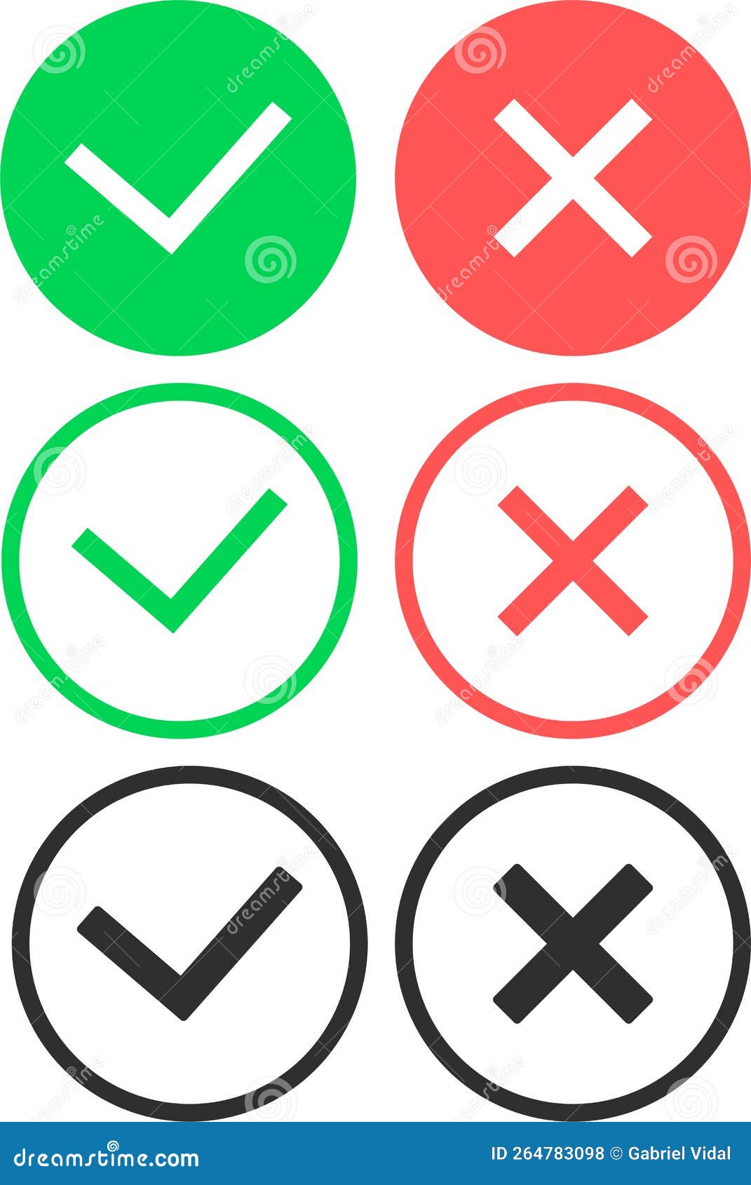 Accept and Reject Icons. Selection Marks. Stock Vector - Illustration ...