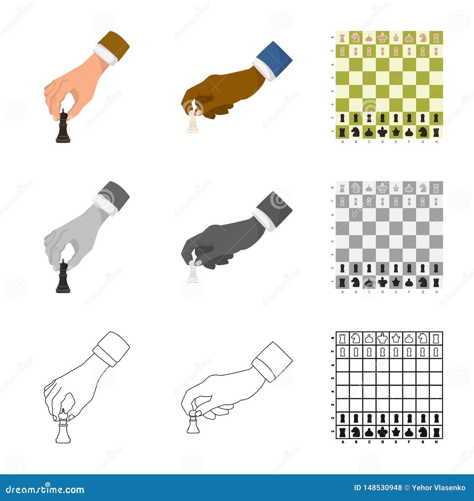 Vector Design of Checkmate and Thin Logo. Set of Checkmate and Target ...