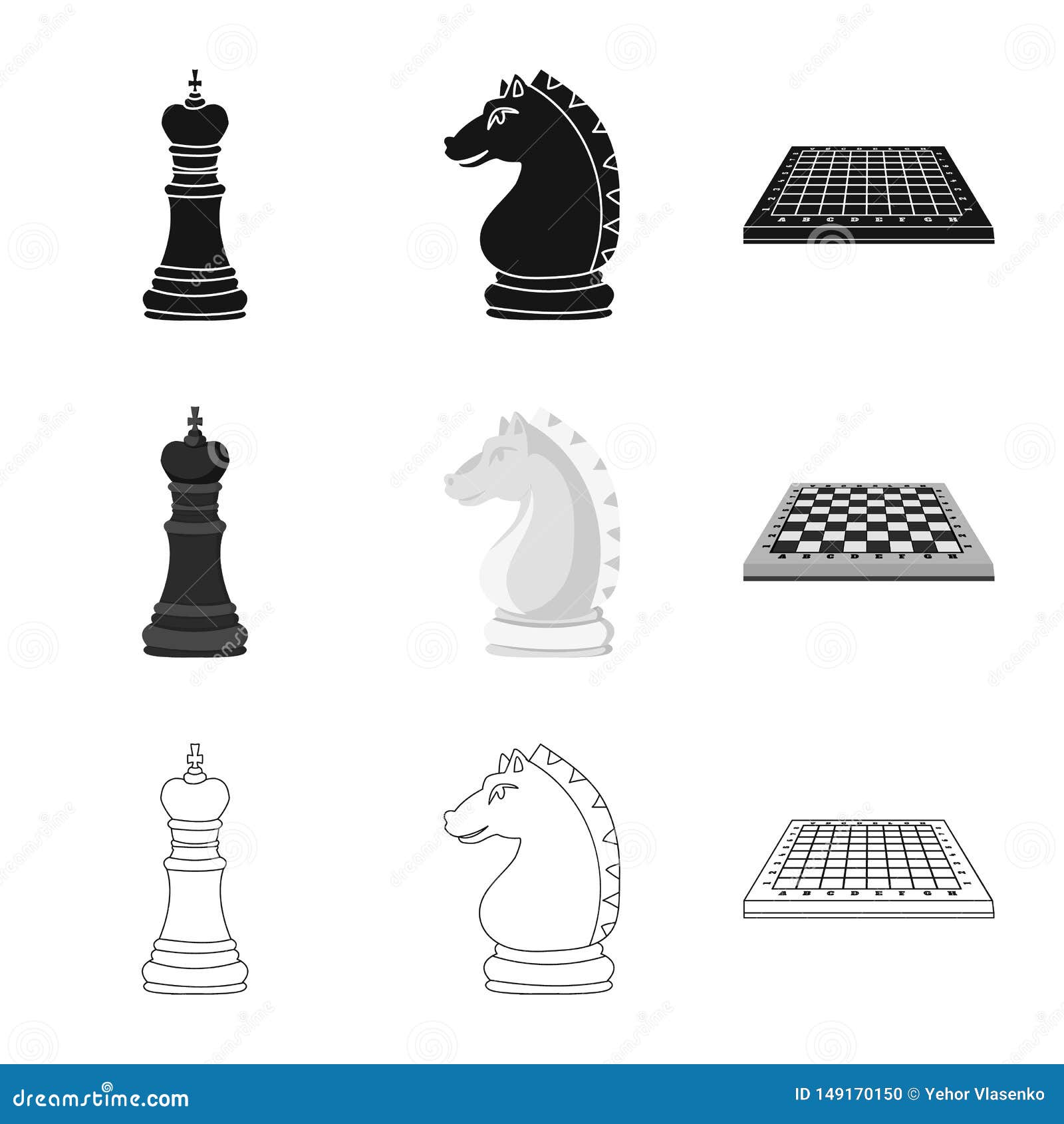 Vector Design of Checkmate and Thin Logo. Set of Checkmate and Target ...