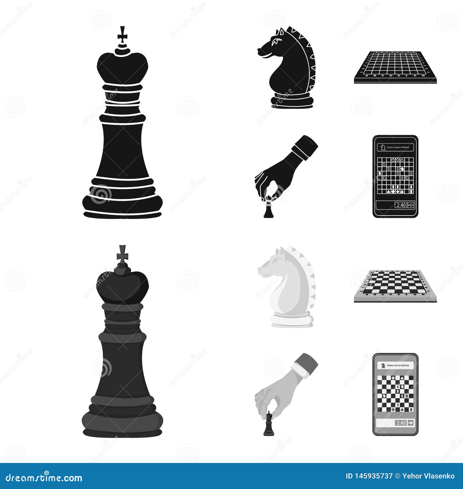 Vector Design of Checkmate and Thin Logo. Set of Checkmate and Target ...
