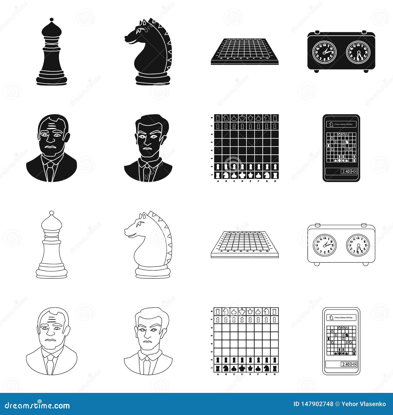 Vector Design of Checkmate and Thin Logo. Set of Checkmate and Target ...