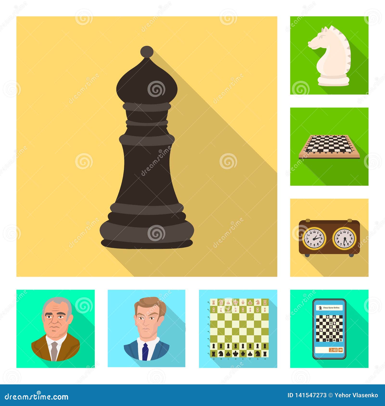 Vector Illustration of Checkmate and Thin Icon. Collection of Checkmate ...