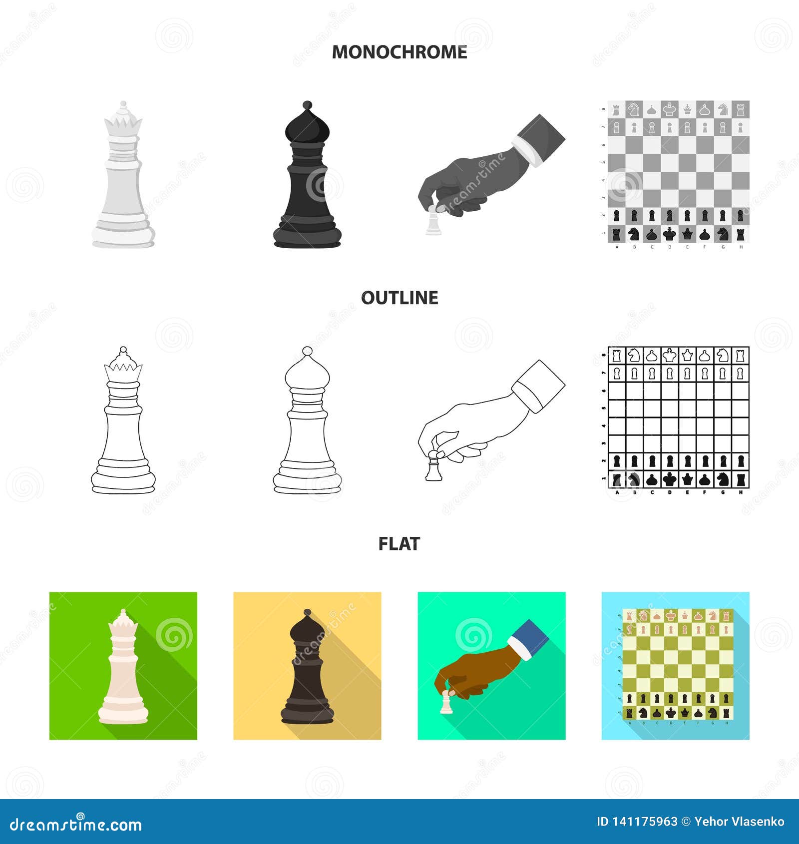 Vector Design of Checkmate and Thin Sign. Set of Checkmate and Target ...