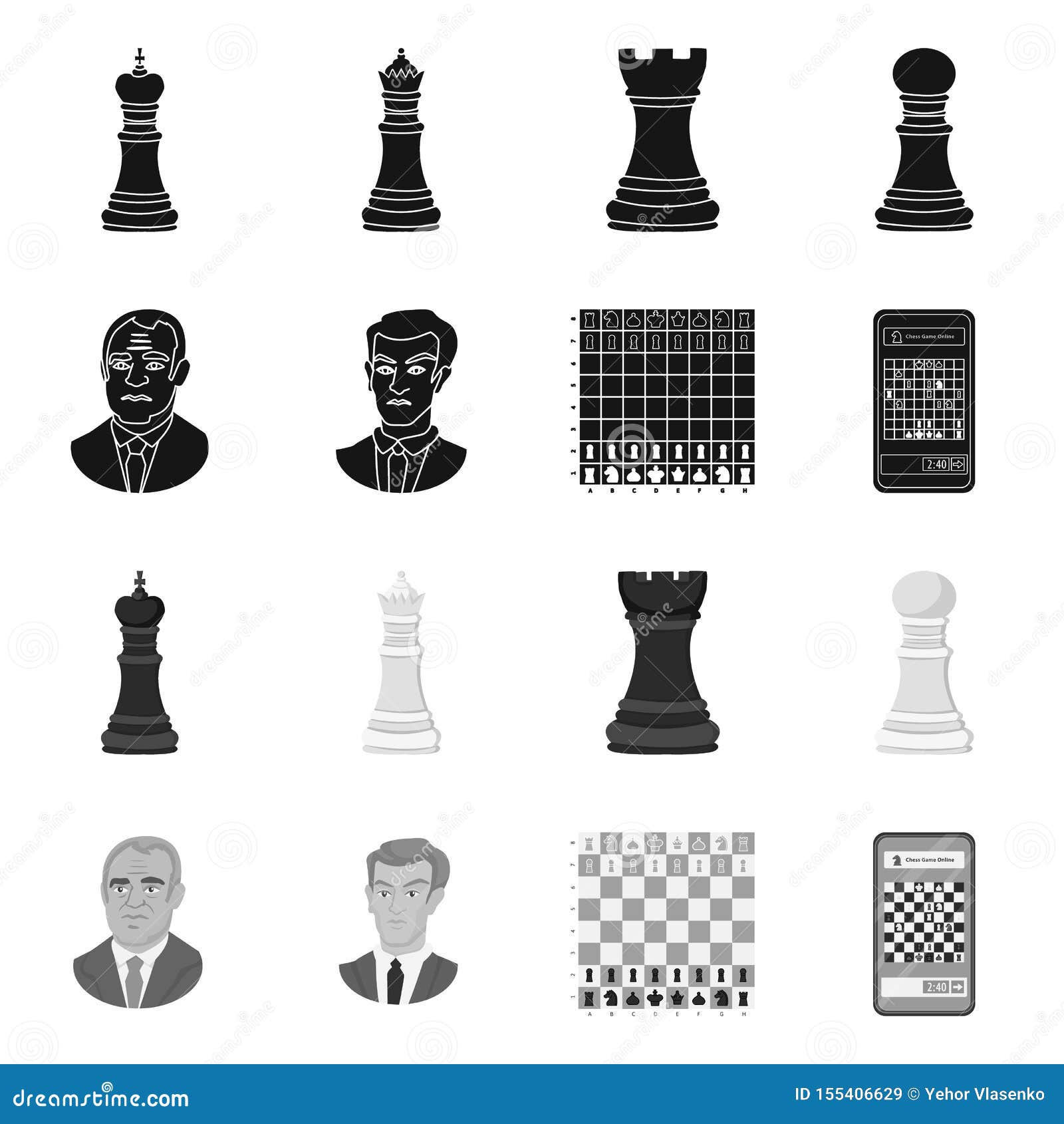 Vector Design of Checkmate and Thin Sign. Collection of Checkmate and ...