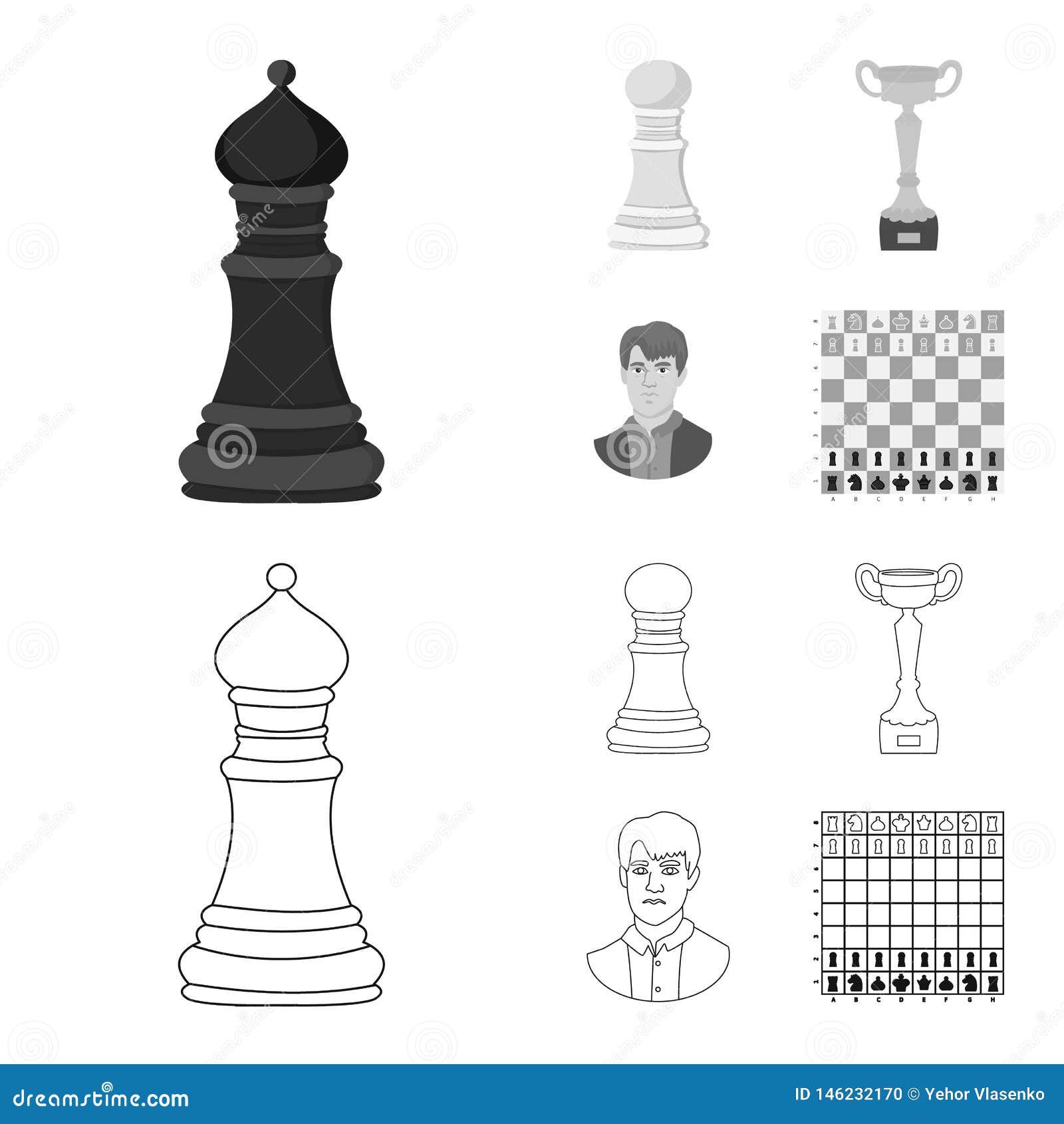 Vector Design of Checkmate and Thin Sign. Collection of Checkmate and ...