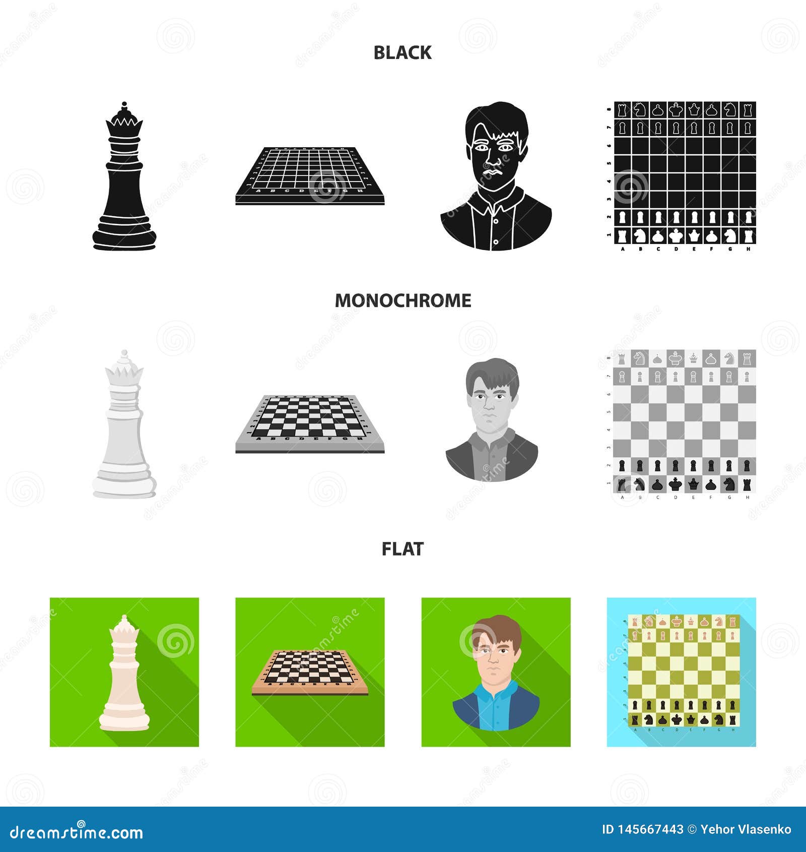 Vector Illustration of Checkmate and Thin Logo. Set of Checkmate and ...