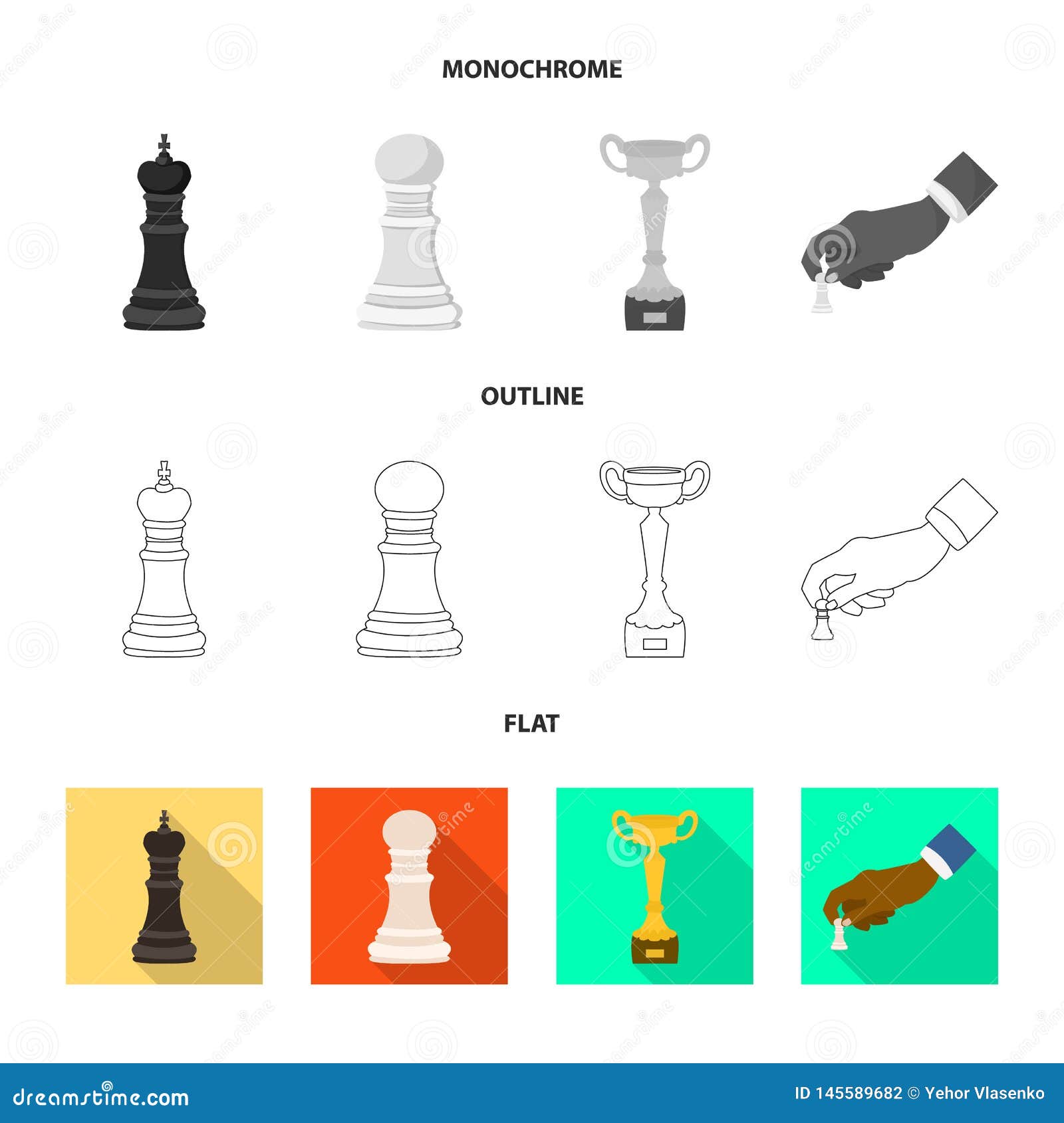 Vector Design of Checkmate and Thin Sign. Collection of Checkmate and ...