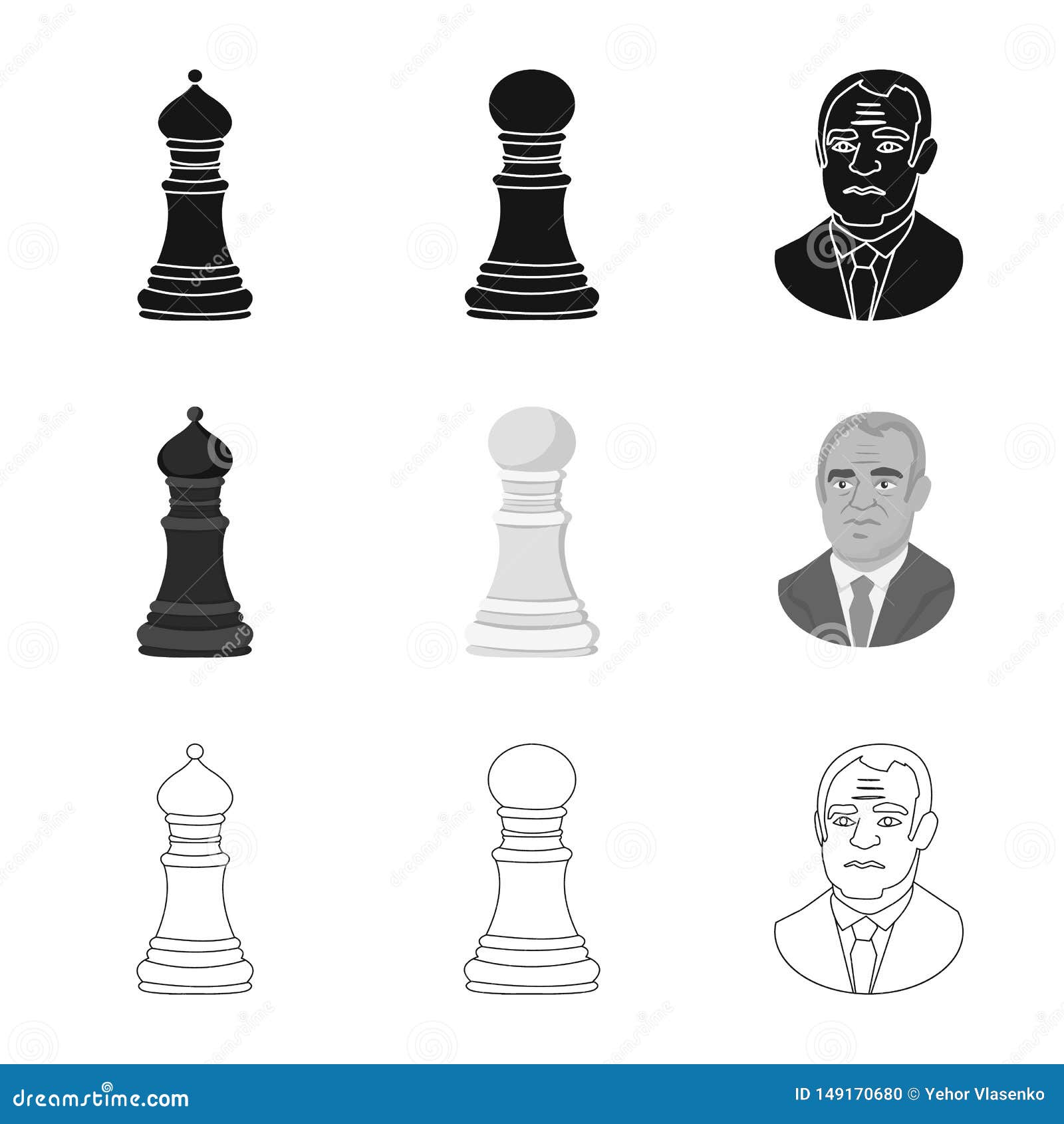 Vector Design of Checkmate and Thin Sign. Collection of Checkmate and ...