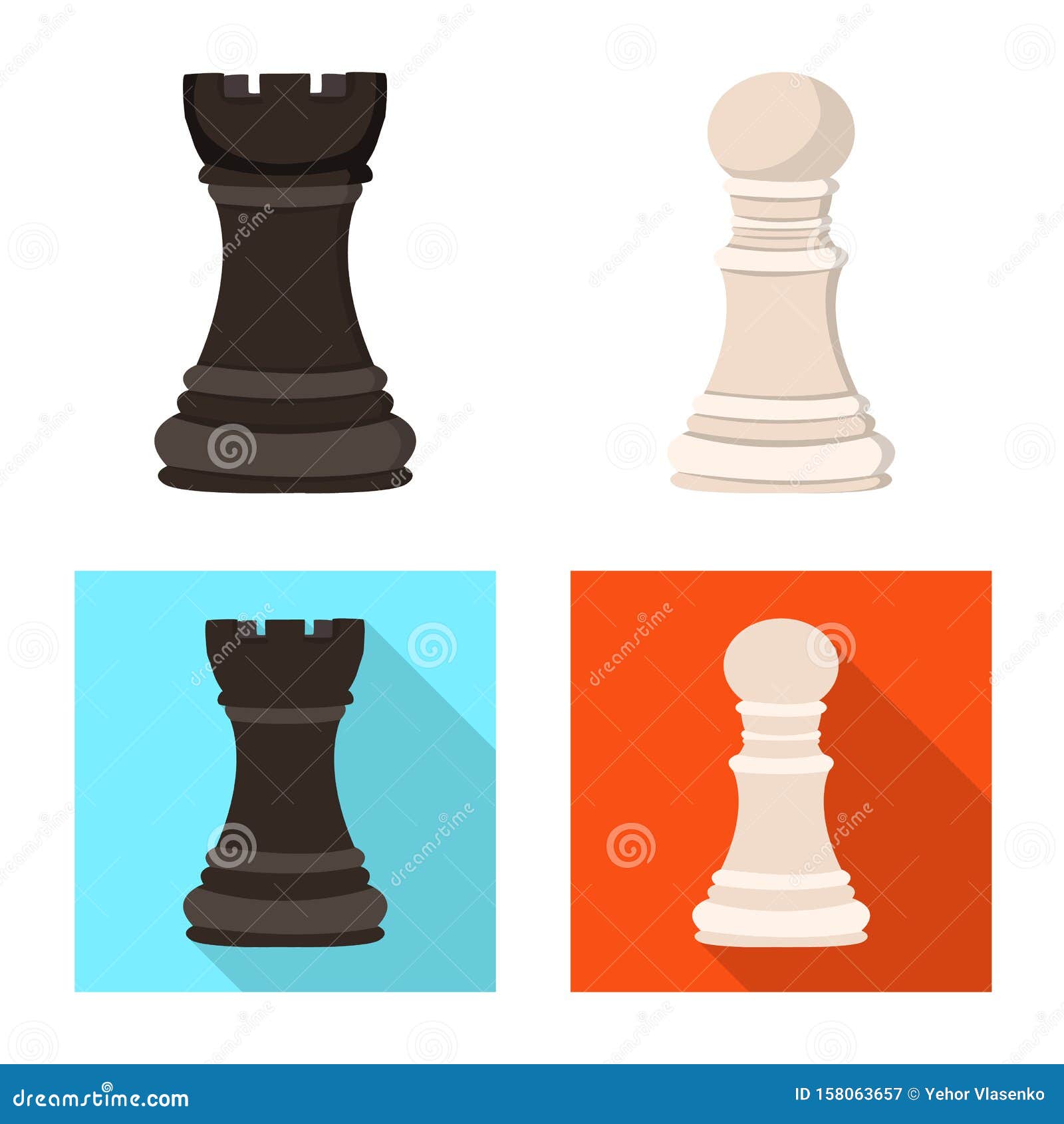 Vector Illustration of Checkmate and Thin Logo. Set of Checkmate and ...