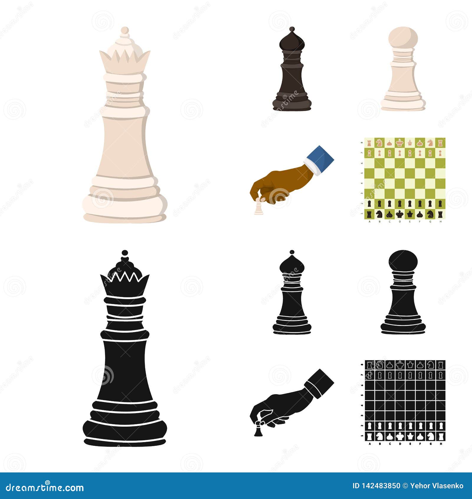 Vector Design of Checkmate and Thin Symbol. Set of Checkmate and Target ...