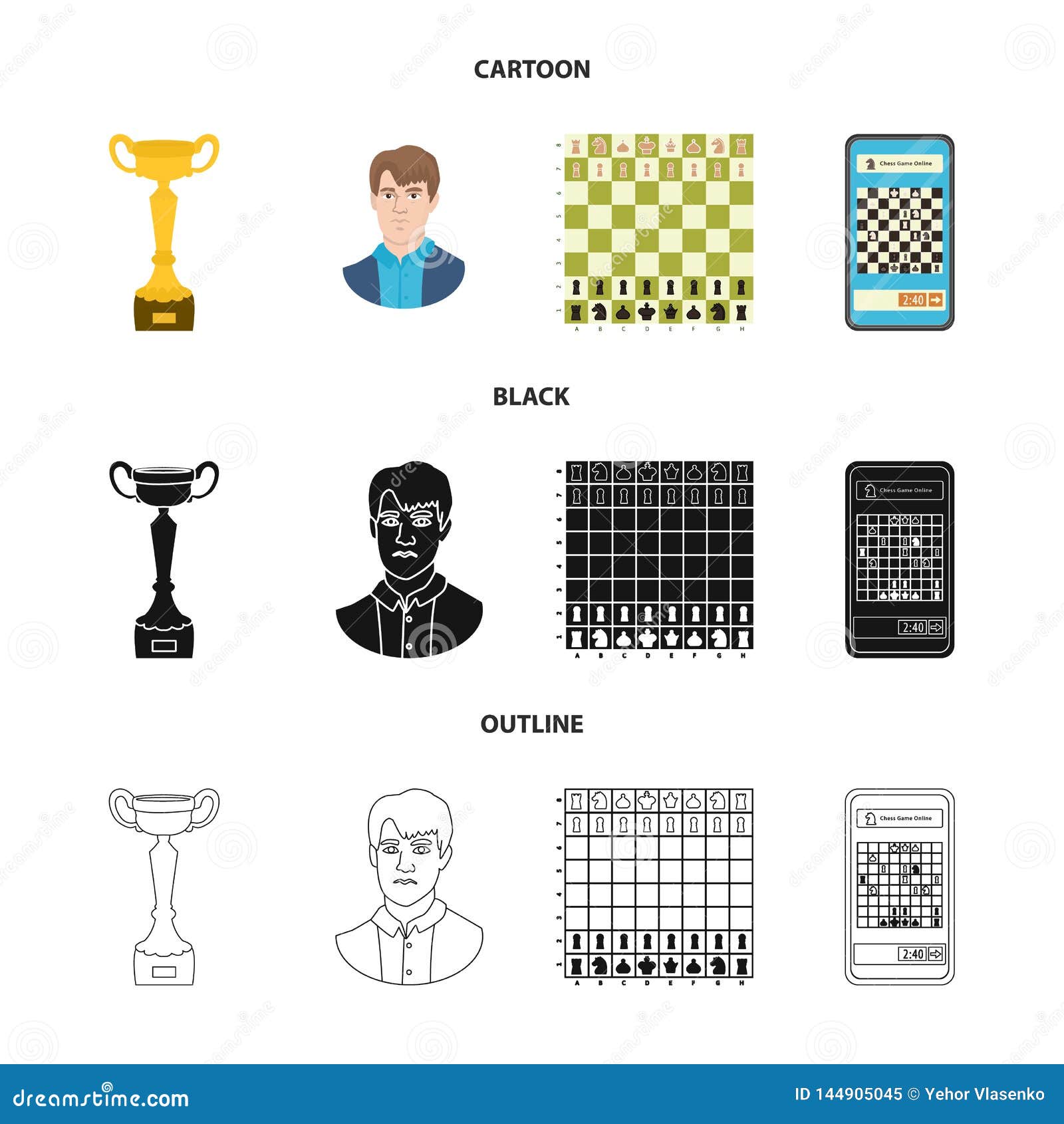 Vector Design of Checkmate and Thin Symbol. Set of Checkmate and Target ...