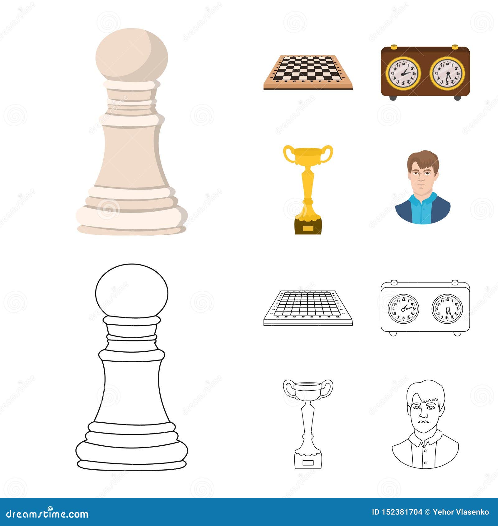 Vector Illustration of Checkmate and Thin Sign. Collection of Checkmate ...
