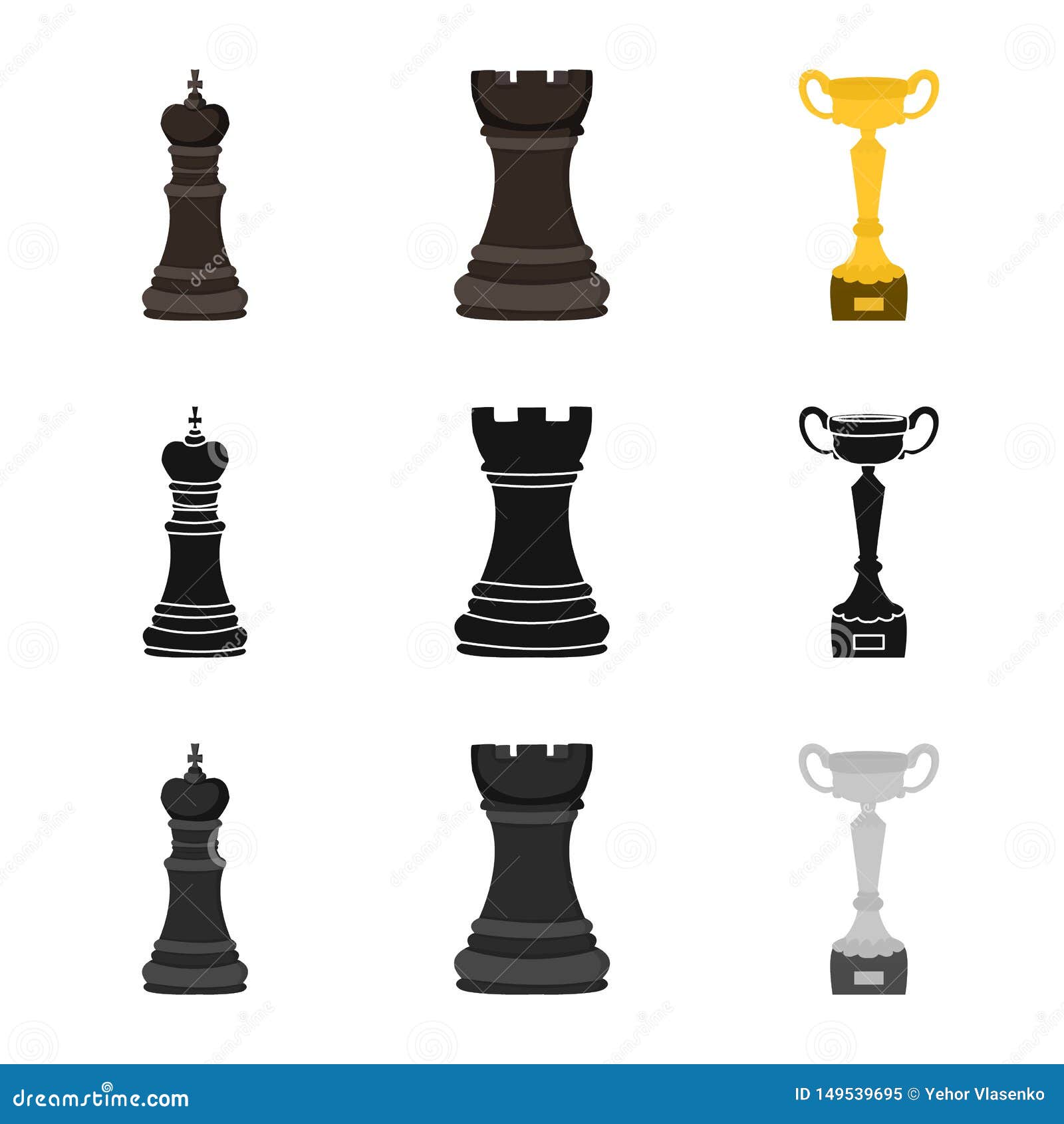 Vector Design of Checkmate and Thin Symbol. Collection of Checkmate and ...